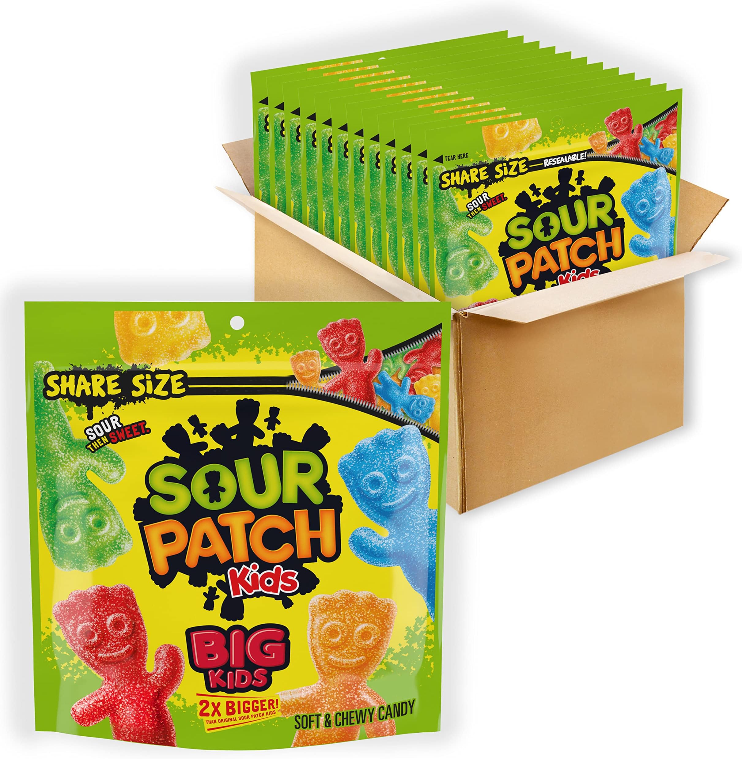 Amazon.com : SOUR PATCH KIDS Big Kids Soft & Chewy Candy, Share Size ...