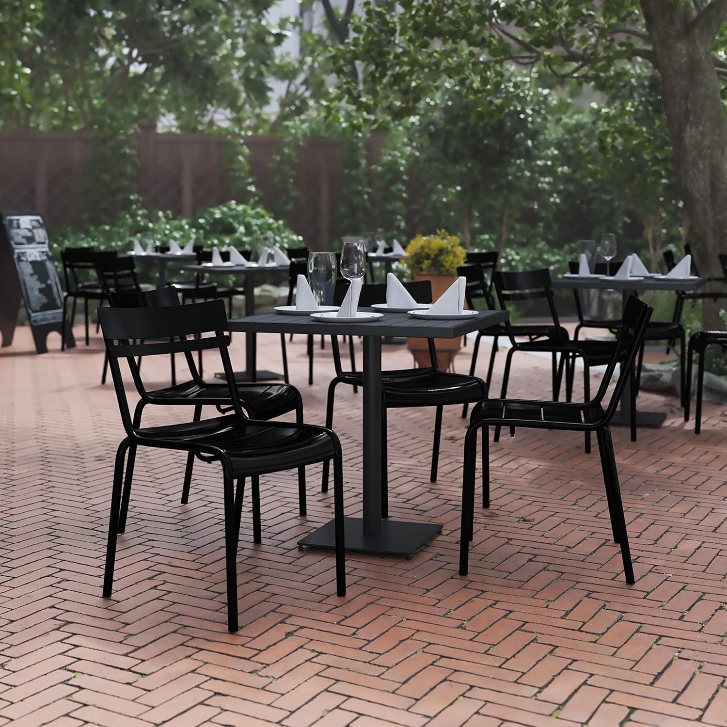 Amazon.com: Flash Furniture Nash Commercial Grade Steel Stack, Indoor ...