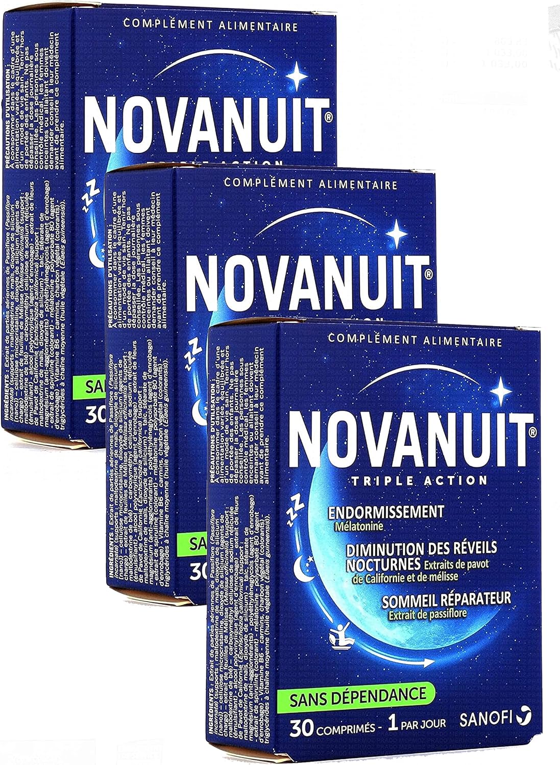 Novanuit Triple Action Sleep Tablets without Titanium Dioxide - 3 ...