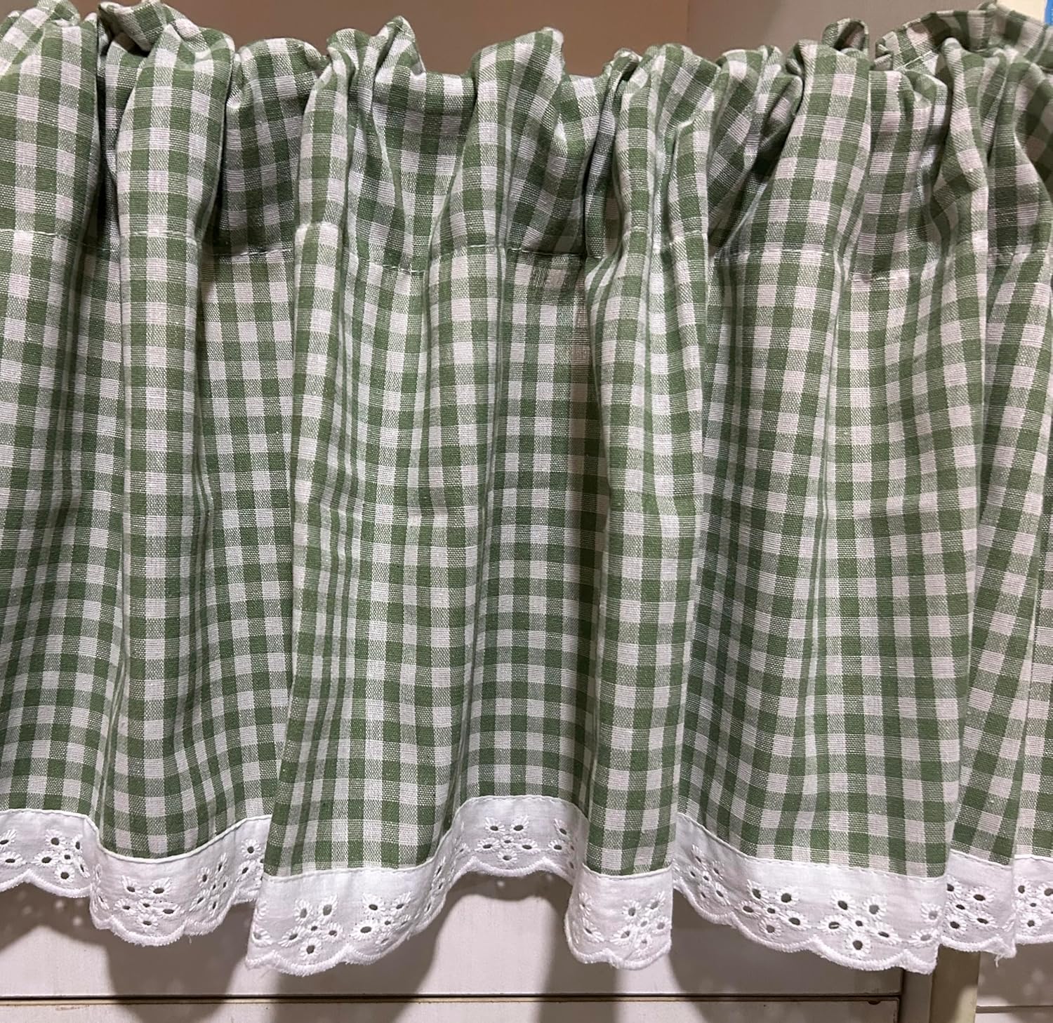 Amazon.com: A.Monamour Short Curtain for Small Window Cotton Farmhouse ...