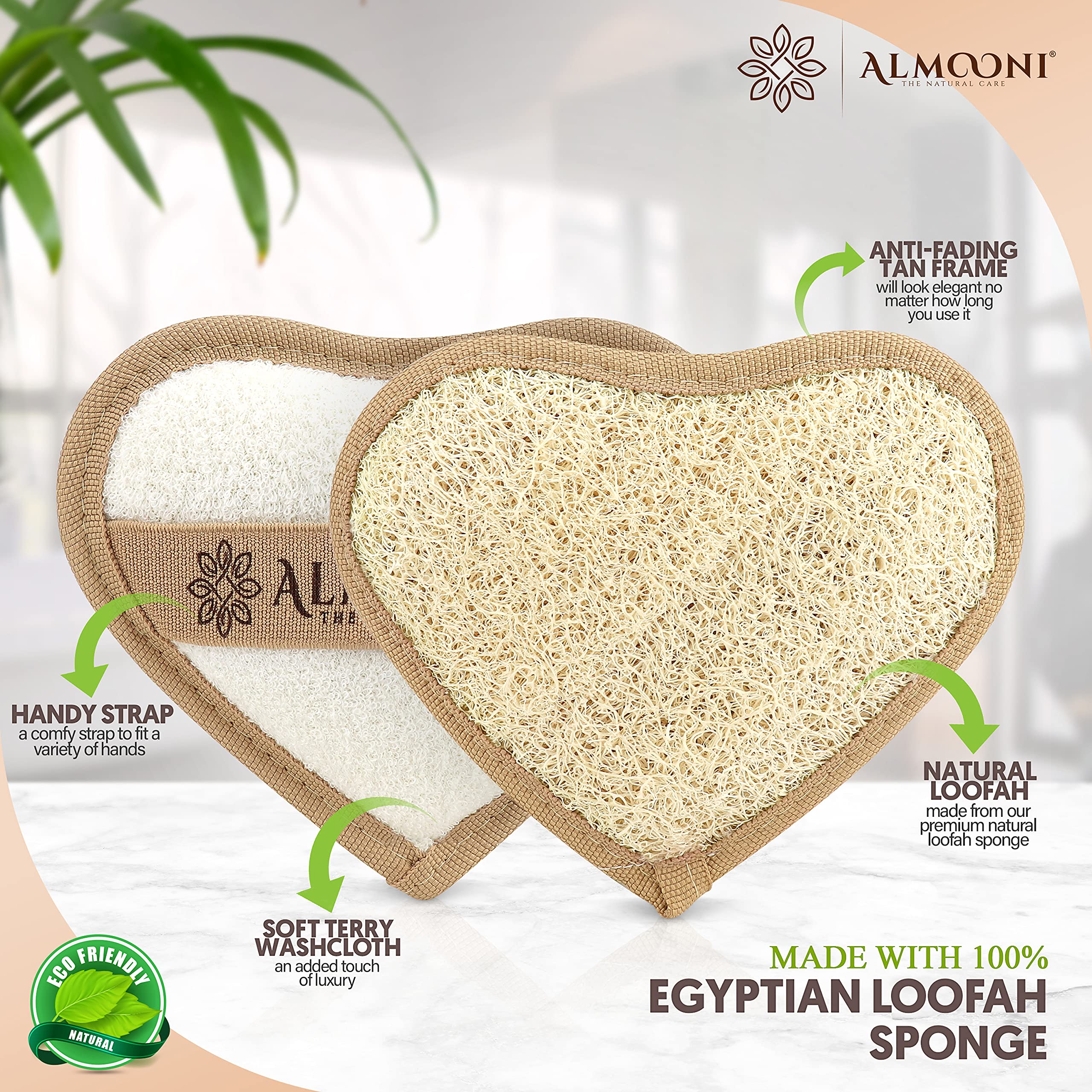 Buy Premium Exfoliating Heart Shaped Loofah Pad Body Scrubber Made with ...