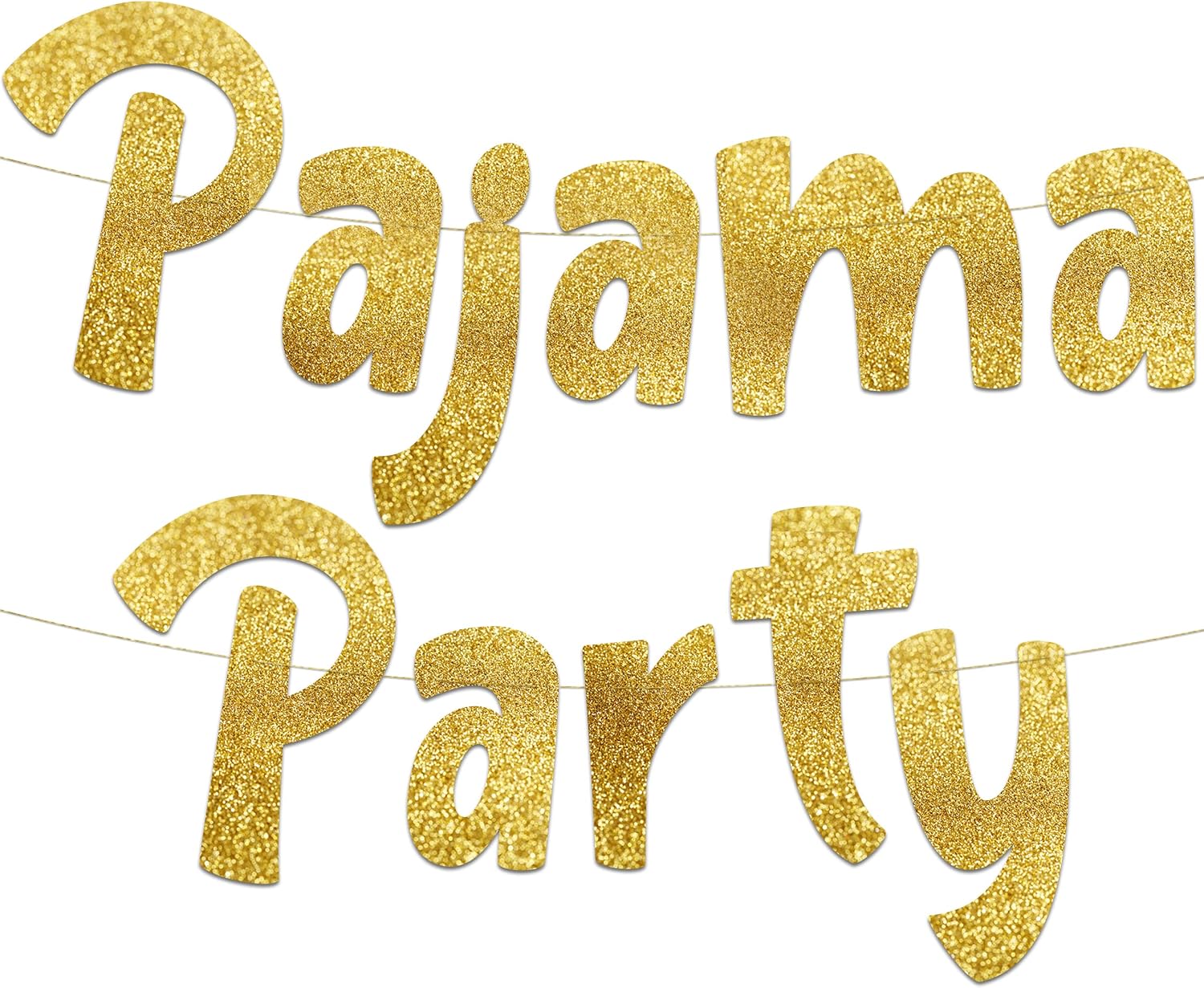 Amazon.com: Pajama Party Gold Glitter Banner – Slumber Party – Pajama ...