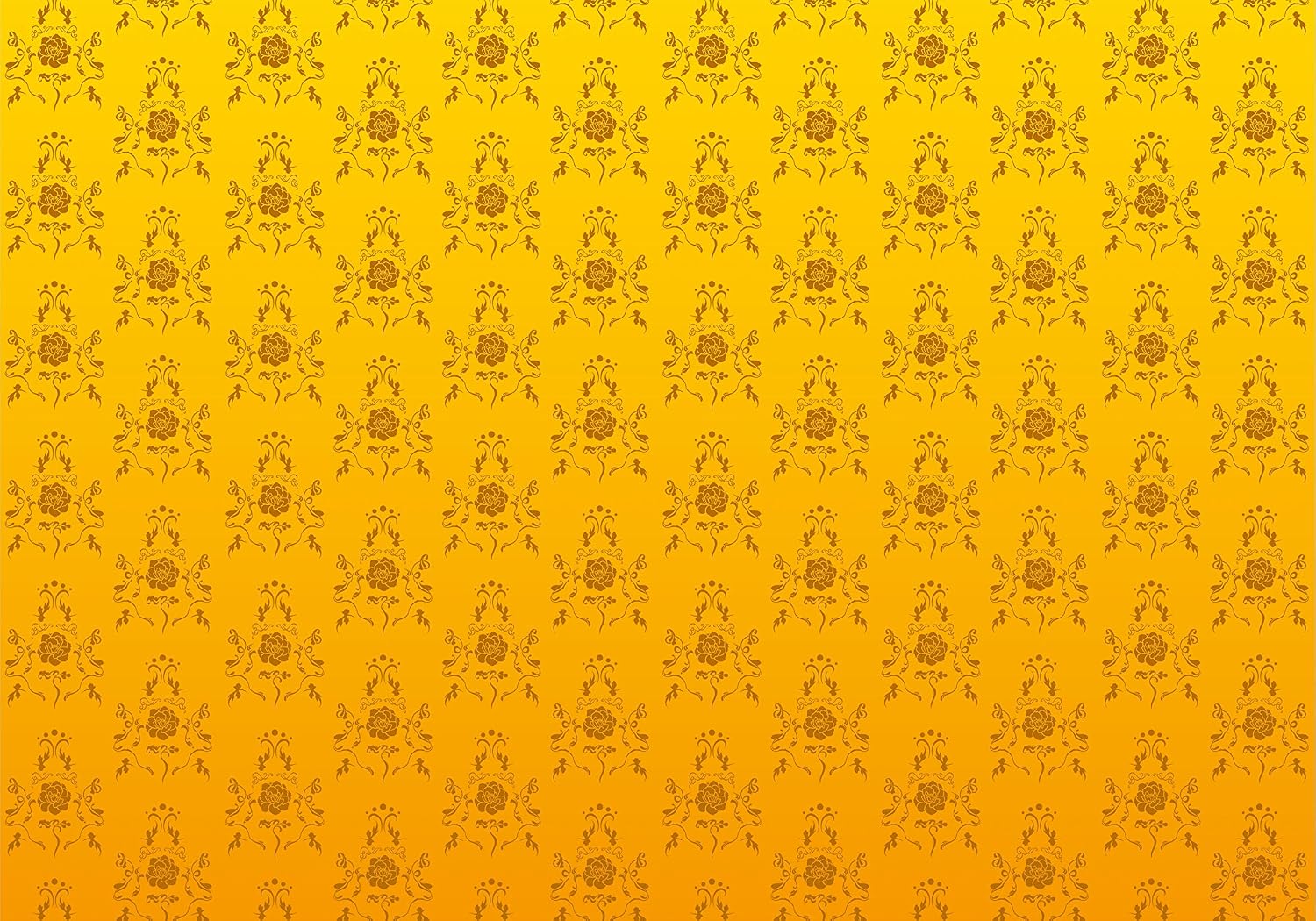 Amazon.com: mural baroque yellow pattern KT118 size: 165.3 x 106.3 ...