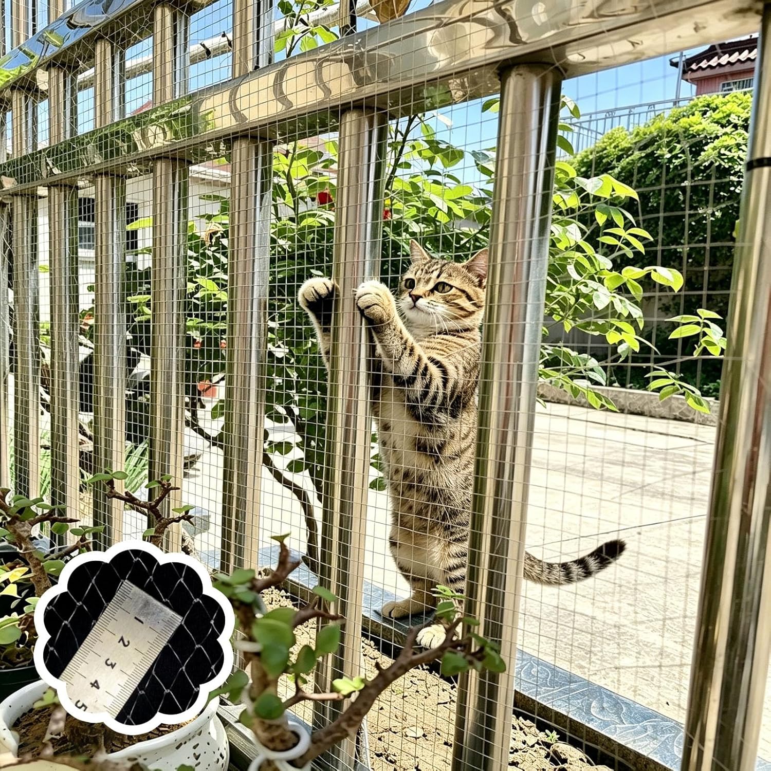 Vogelschutznetz 1 cm Breites Rankgitter Gegen Katzen und Hunde ...
