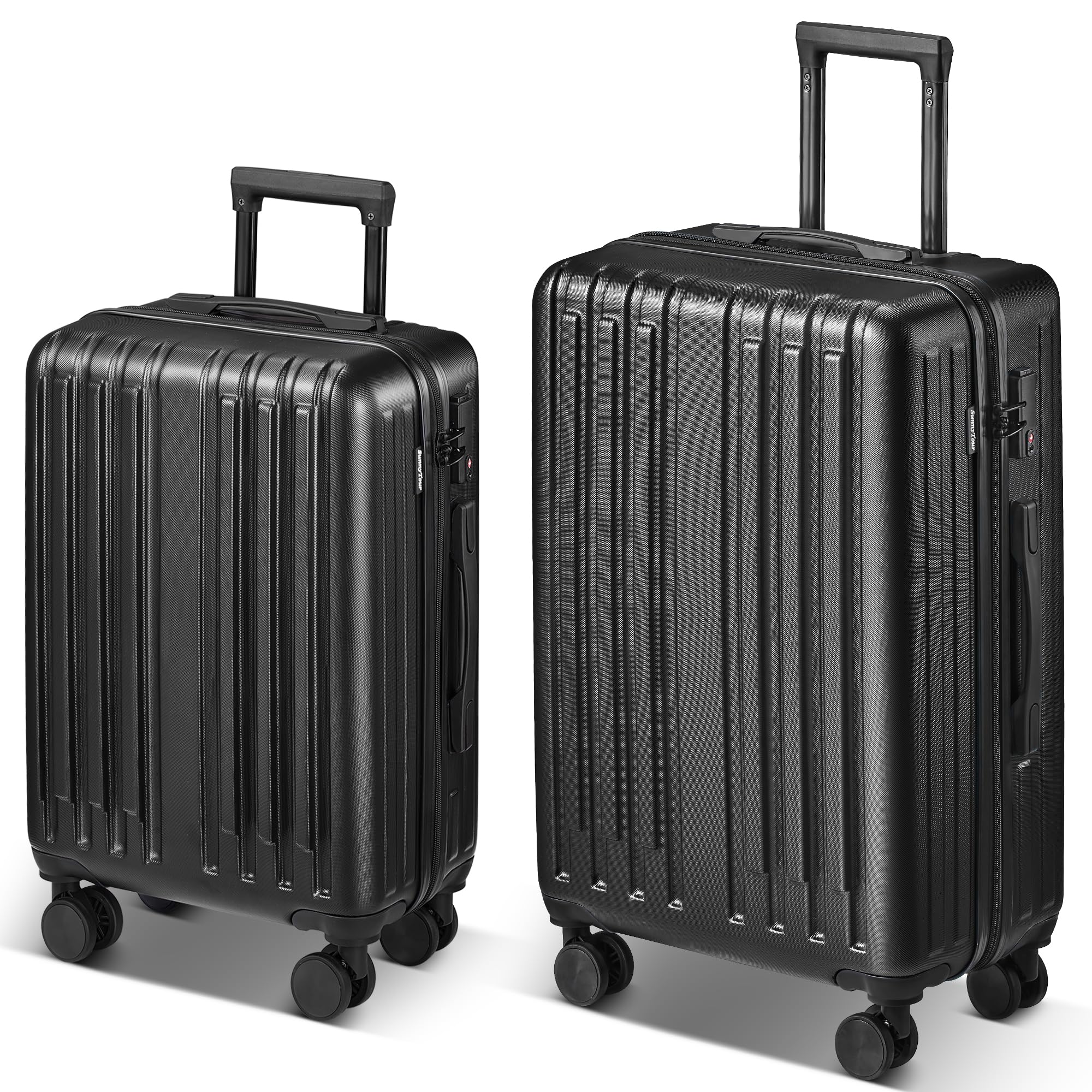 Amazon.com | SunnyTour 2 Piece Luggage Set, Hardside Lightweight ...