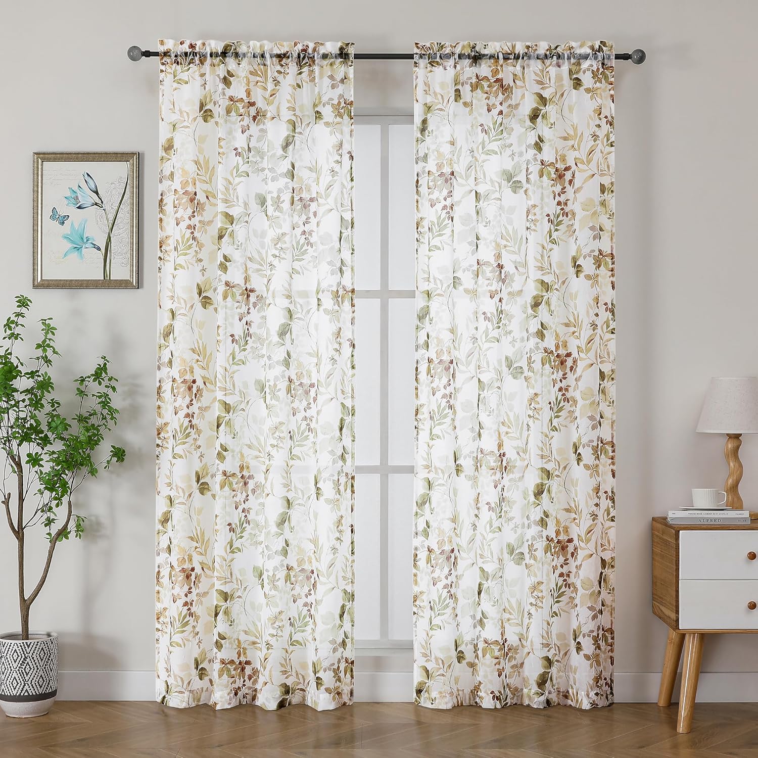Amazon.com: OWENIE Crushed Sheer Curtains, 84 Inches Long, 2 Panels Set ...