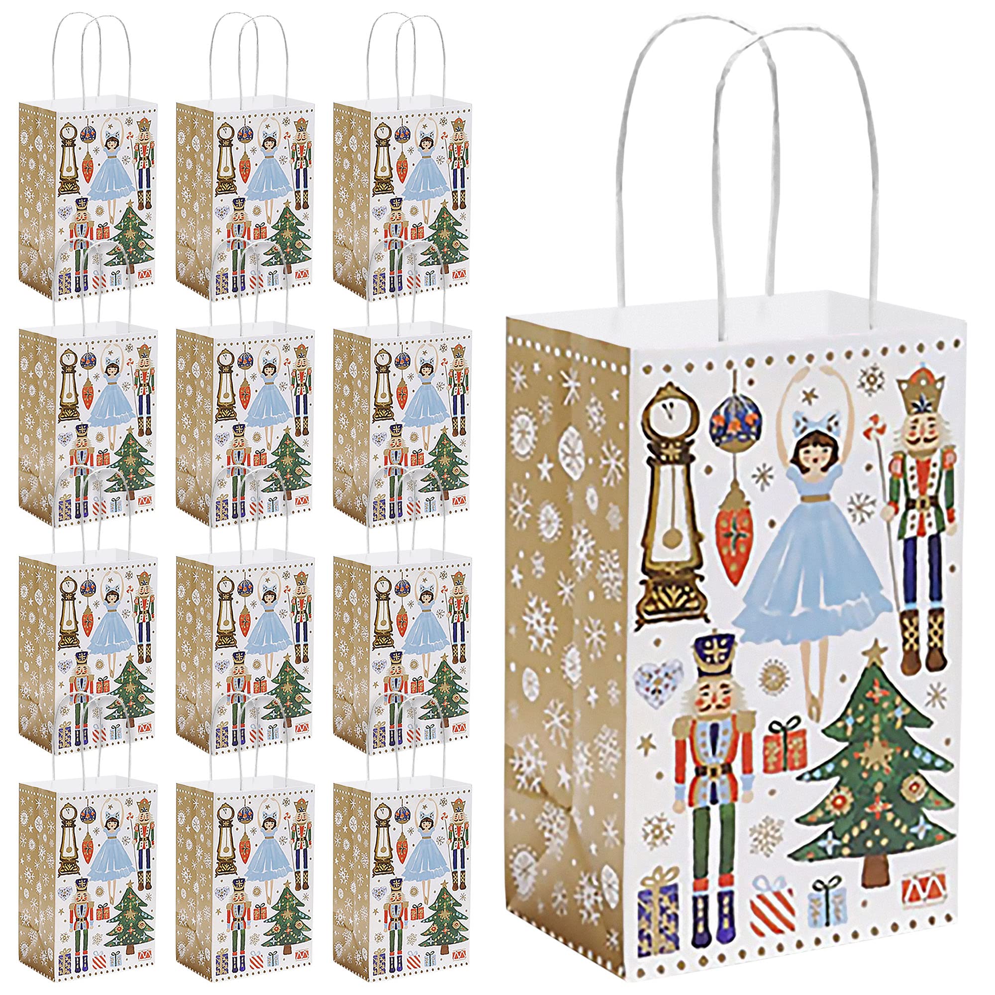 Amazon.com: Nutcracker Dance Christmas Holiday Paper Gift Bags and ...