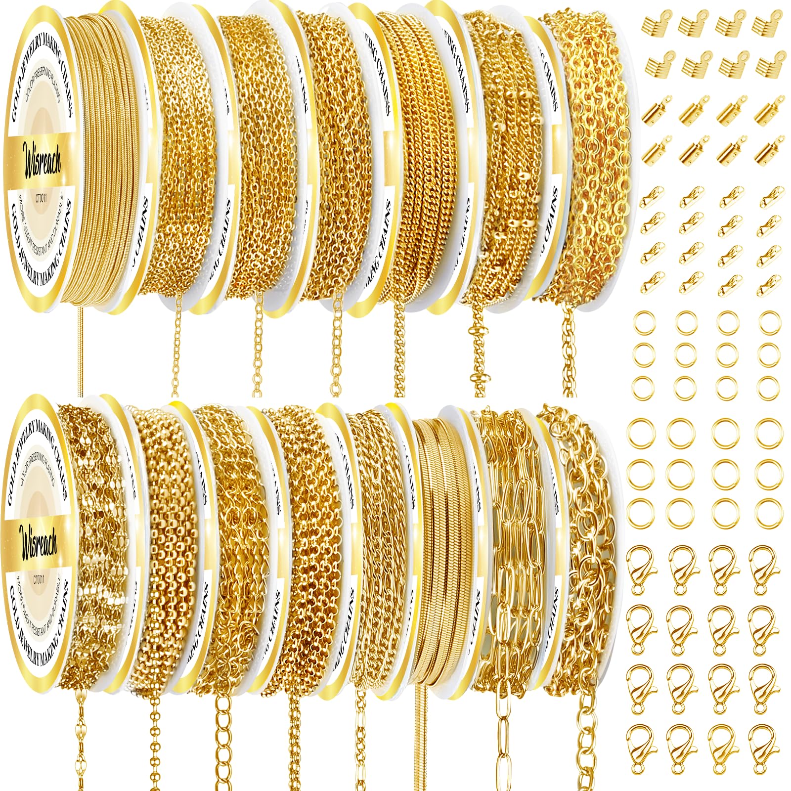 Amazon.com: Wisreach Chains Jewelry Making Supplies Gold Chains for ...