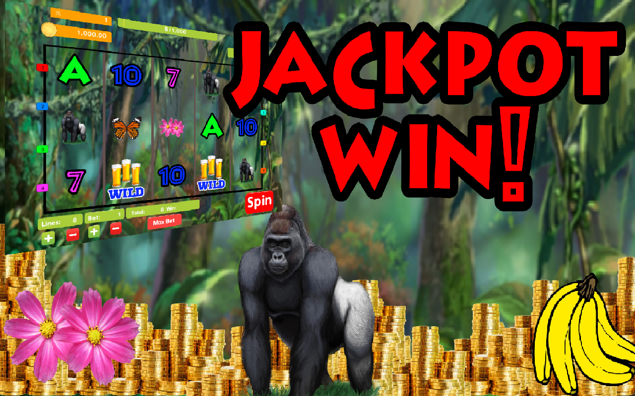 Gorilla Chief Africa Safari Jungle Poker Slot Machine Deluxe edition ...