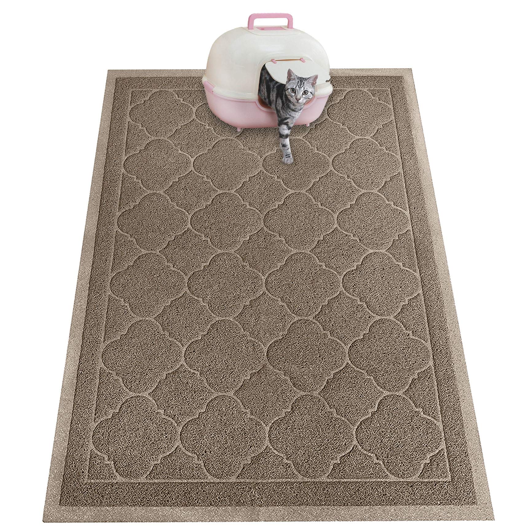 Amazon.com: PETUPPY Premium Durable Cat Litter Mat, XL Size 47"X36"- No ...