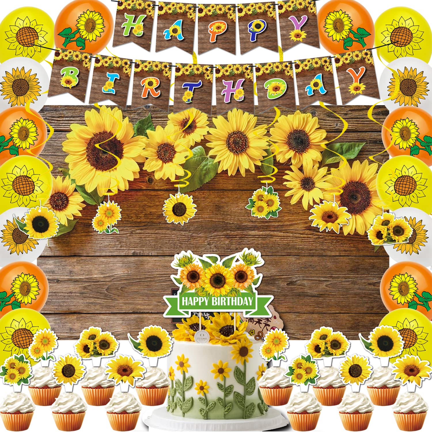 Sunflower Birthday Decorations Sunflower Theme Party Supplies For Kids ...
