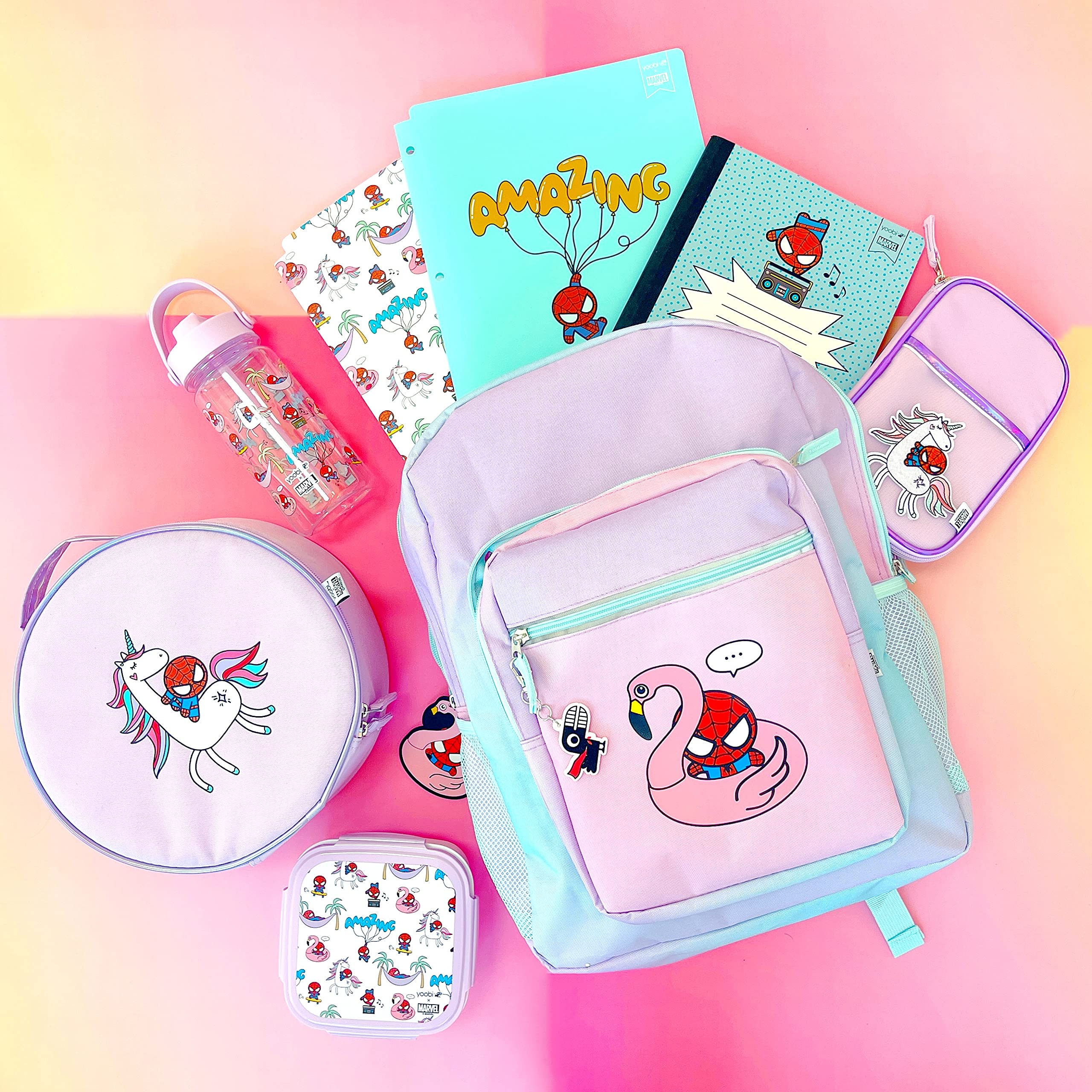 Yoobi x Marvel Spider-Man Bento Box + Ice Pack– 3 Compartment Bento ...