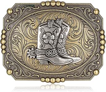 Amazon.com: Btilasif Western Belt Buckle for Men Vintage Cowboy Riding ...
