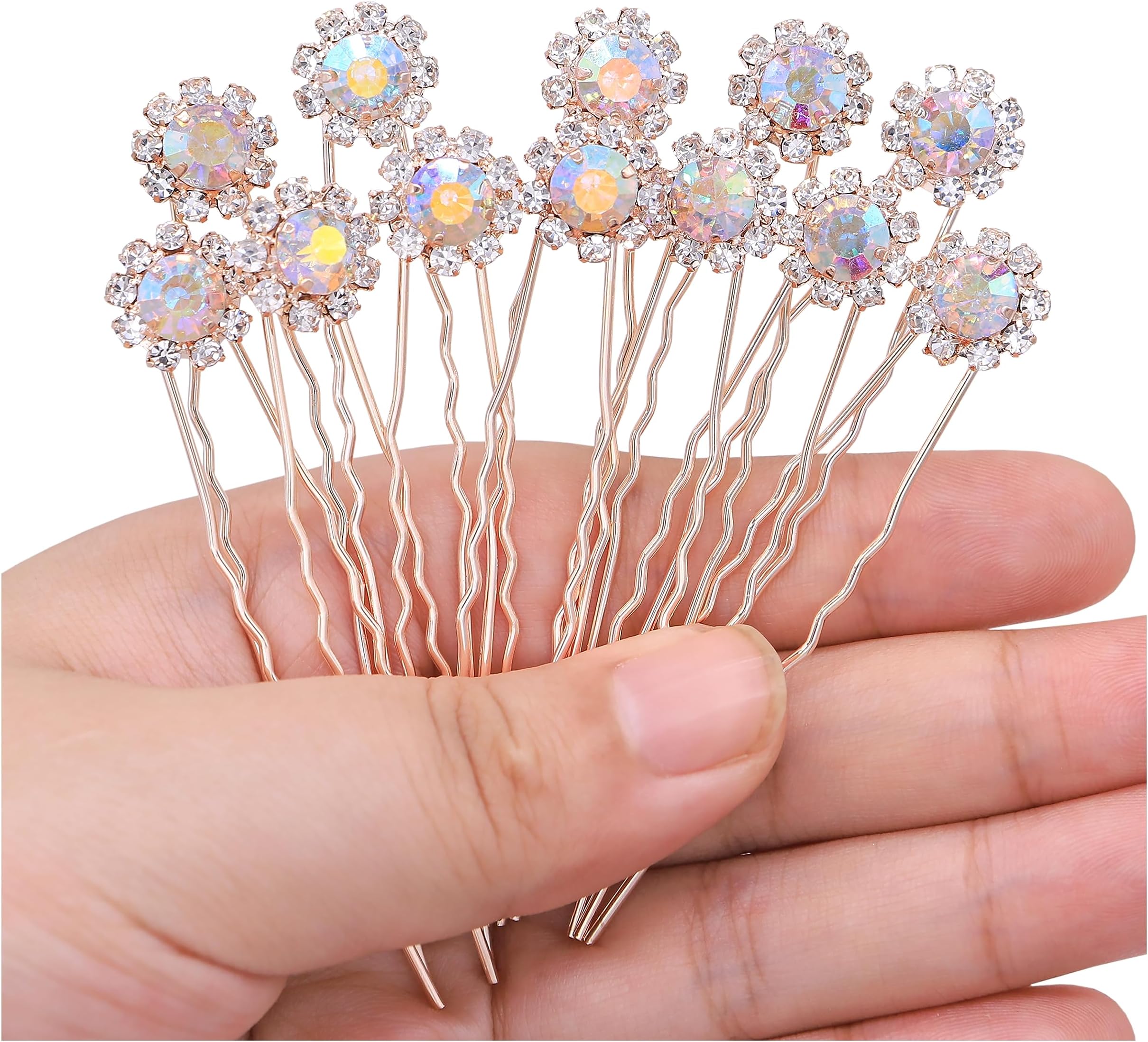 Amazon.com : Ammei Crystal Bridal Hair Pins Clips Wedding Hair ...