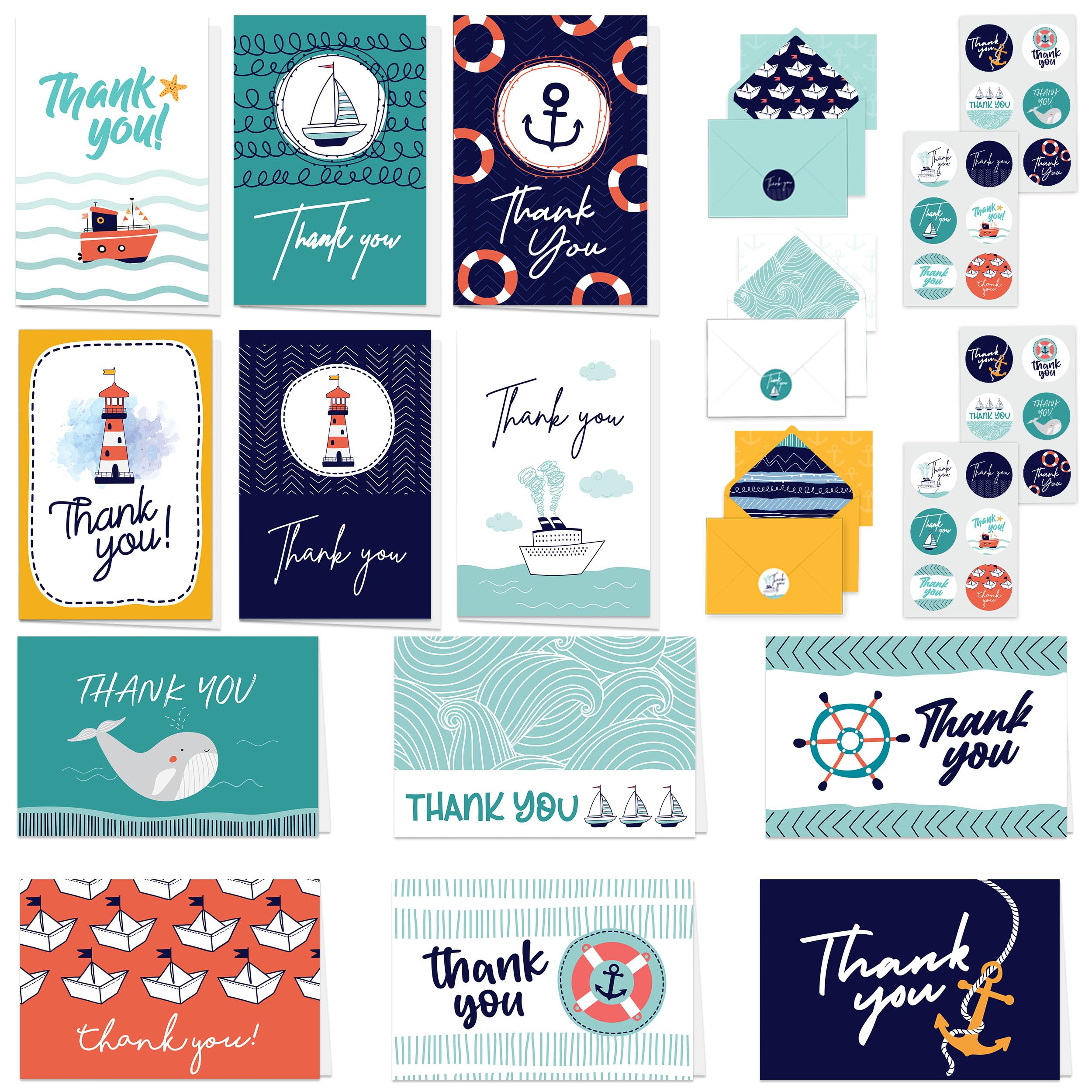 Snapklik.com : Decorably 24 Pack 6x4in Cruise Thank You Cards