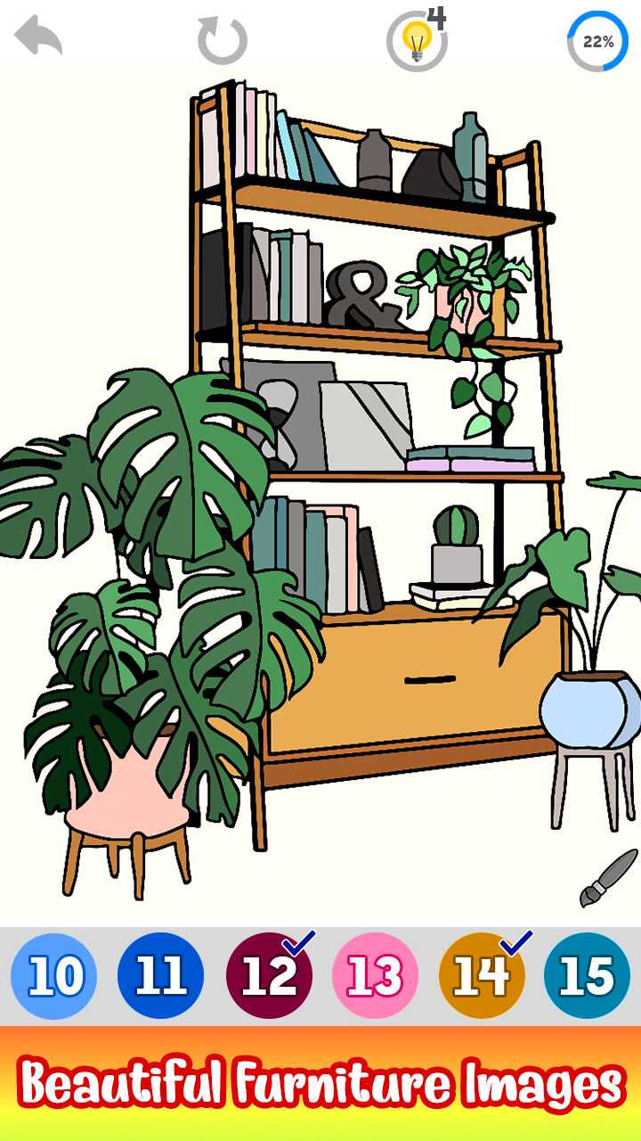 Furniture Color By Number - House Interior Glitter Painting:Amazon.com ...