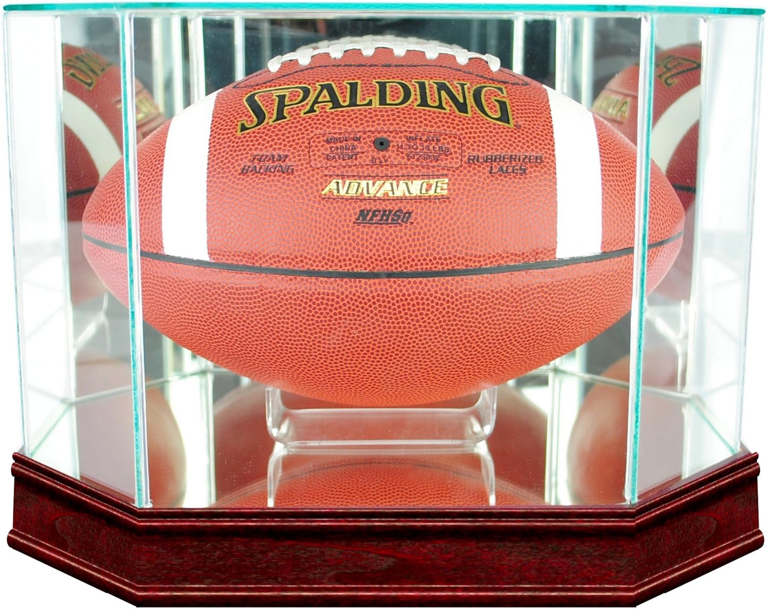 Amazon.com: Real Glass Octagon Football Display Case with 1 1/2"" Sport ...