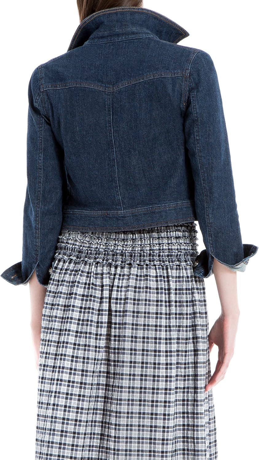 Max Studio London Womens Denim Jacket, Blue, Medium at Amazon Women's ...