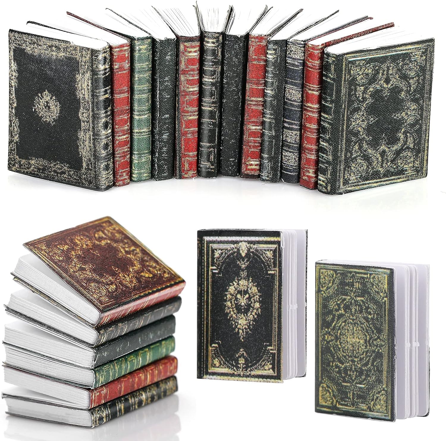 INNPOLE Miniatures Dollhouse Books, 1:12 Scale Mini Books, Model ...