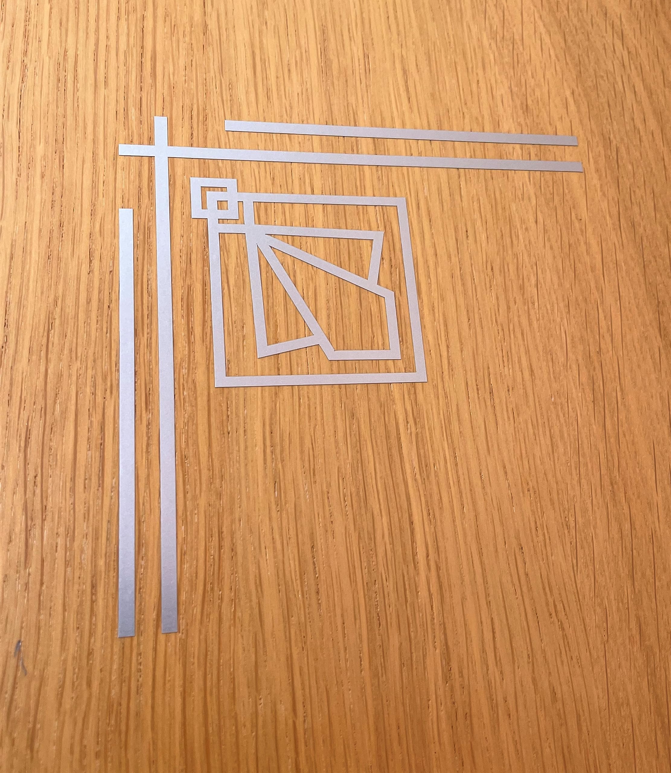 2 Art Deco Style Diamond Satin Silver Decals135mm. Self Adhesive Decals ...