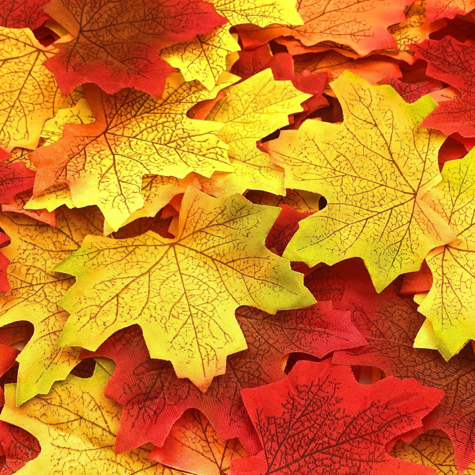 300 PCS Autumn Leaves, Artificial Autumn Fall Maple Leaves Multi Color ...