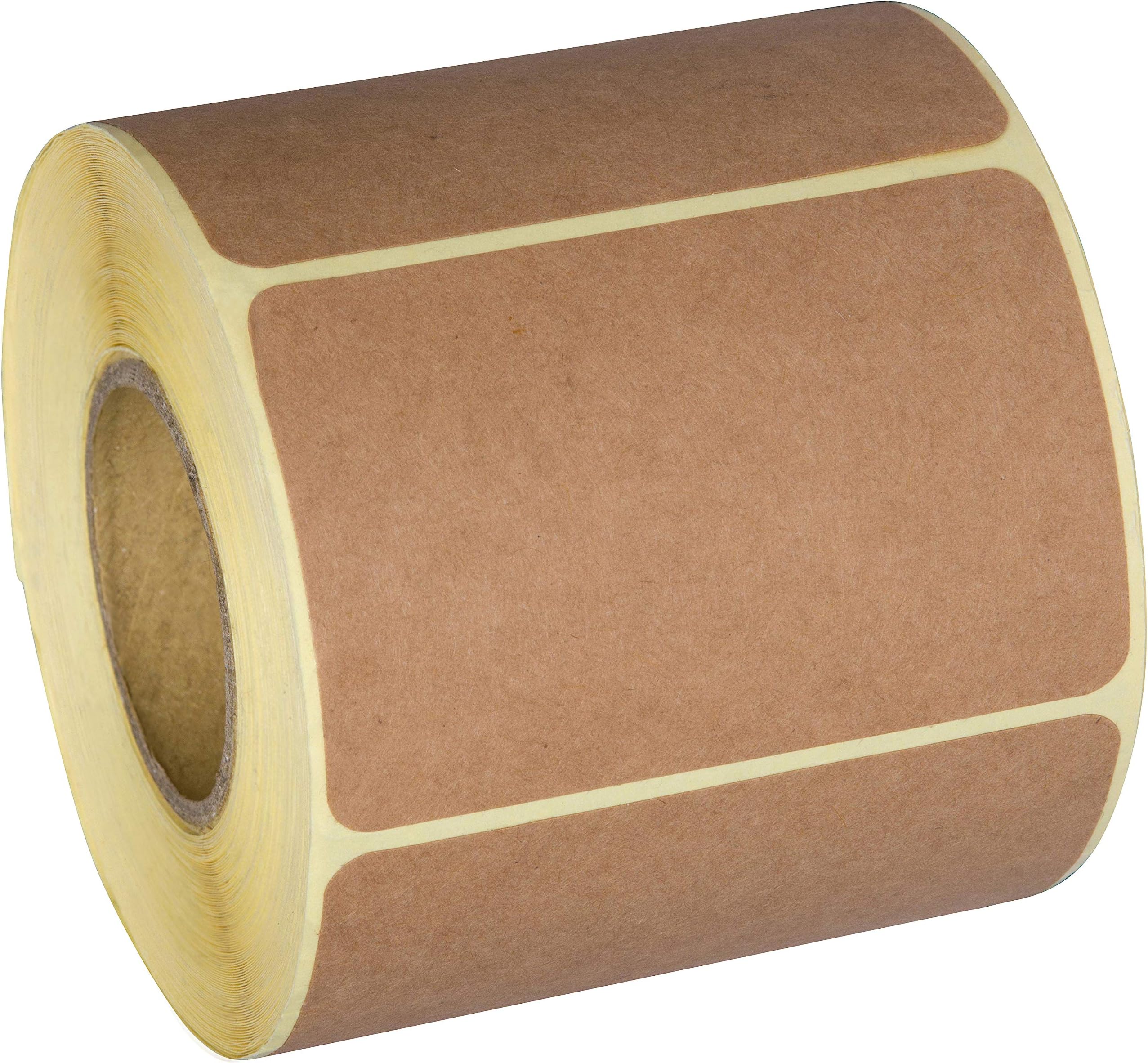 Camp Galaxy 2x3 Inch Natural Brown Kraft Stickers (350 Per Roll ...