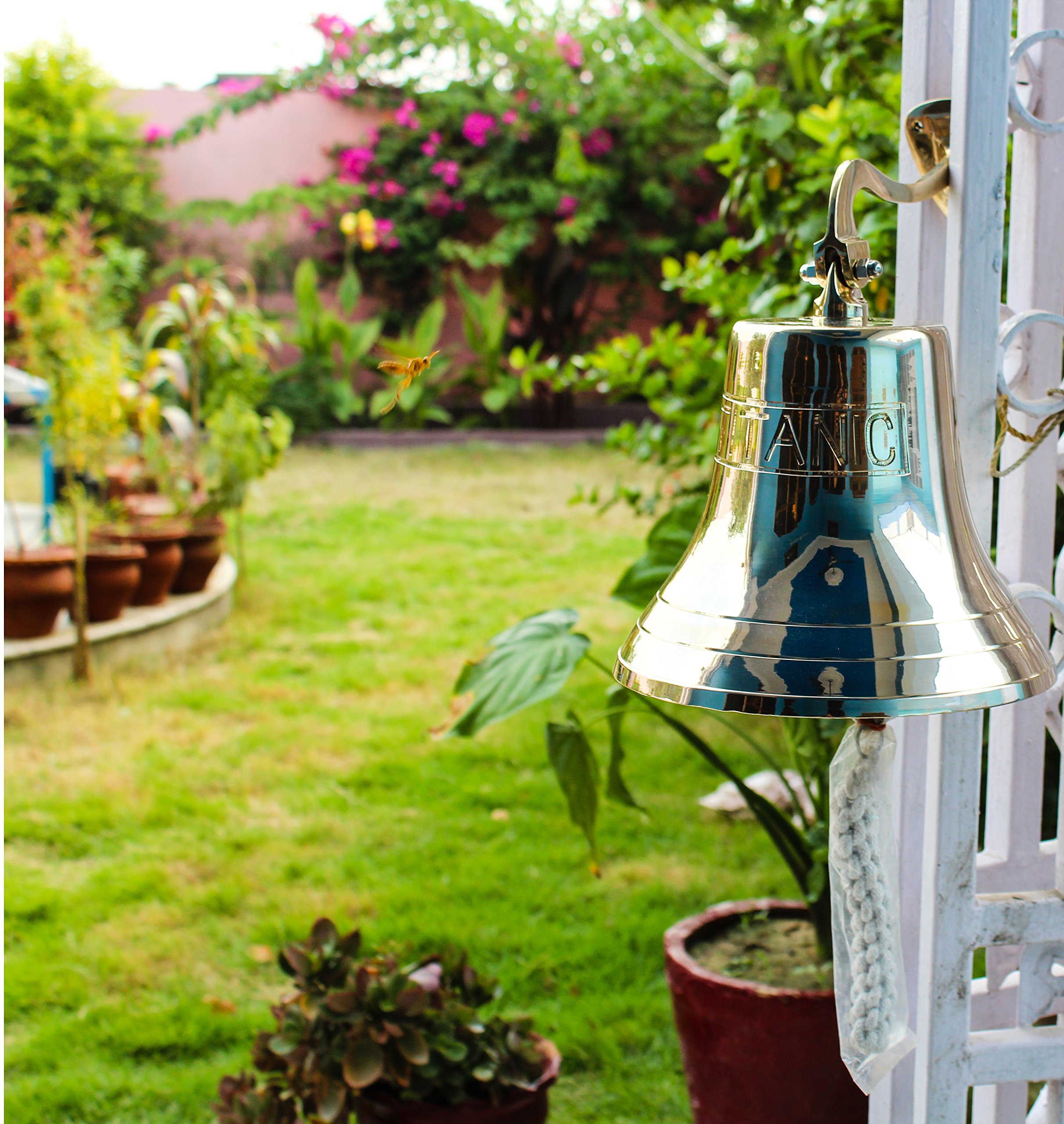 Amazon.com: Nagina International 11" Solid Brass Polished Bell with ...