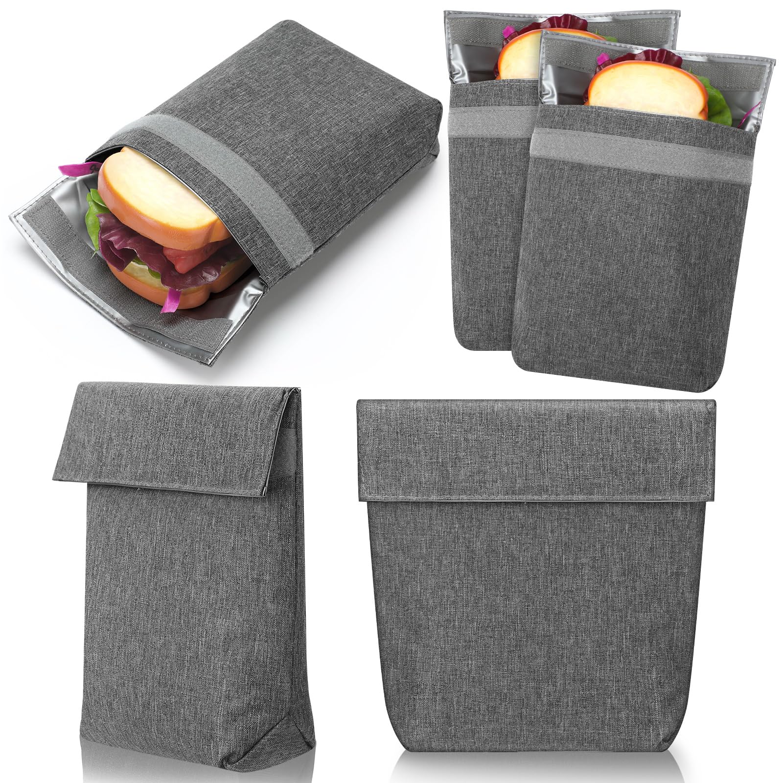 Amazon.com: Qinyoung 3 Pcs Insulated Sandwich Bag Winter Reusable Snack ...