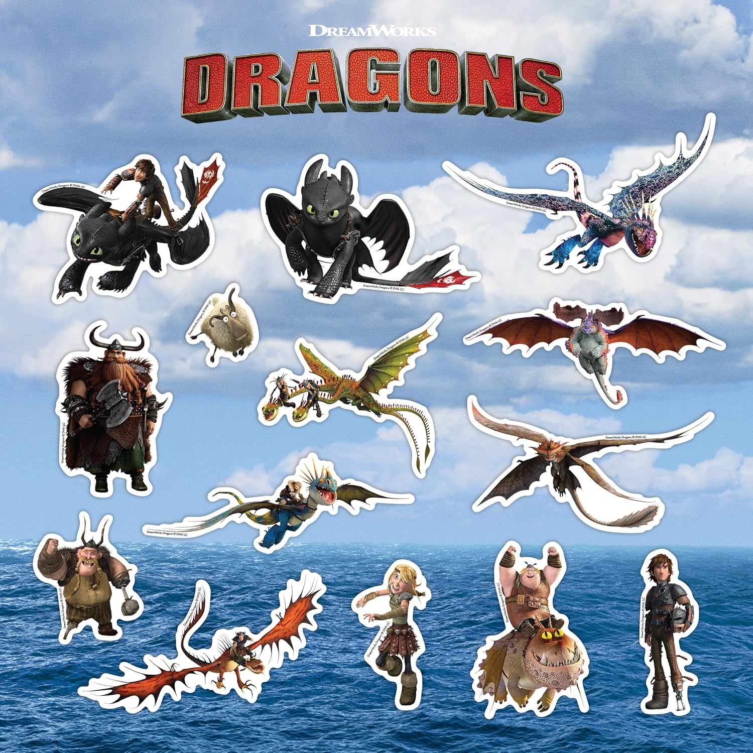 Amazon.com: DreamWorks How to Train Your Dragon Decals - Set of 14 ...