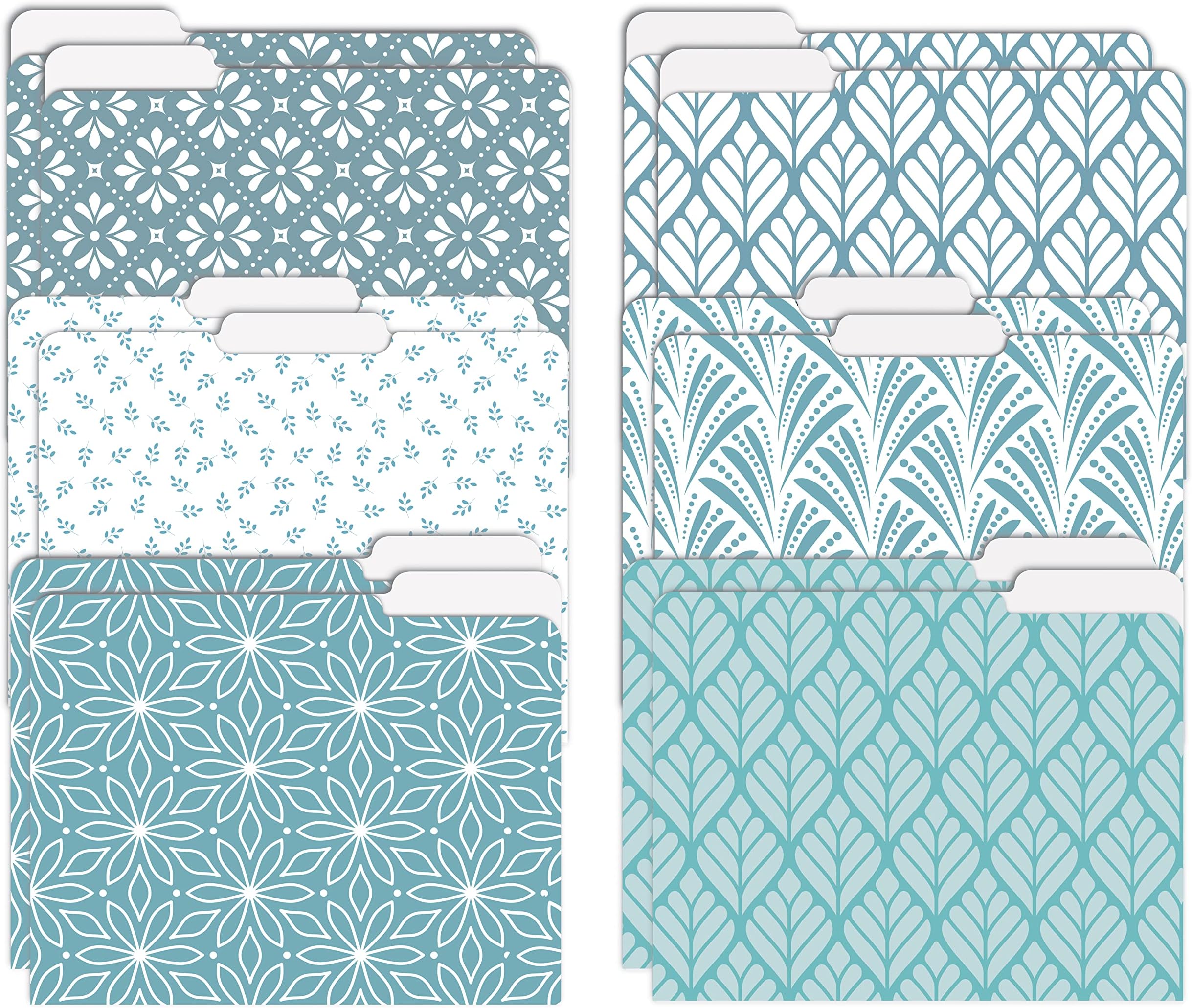 Better Office Products Decorative File Folders, 12 Pack, 6 Unique ...