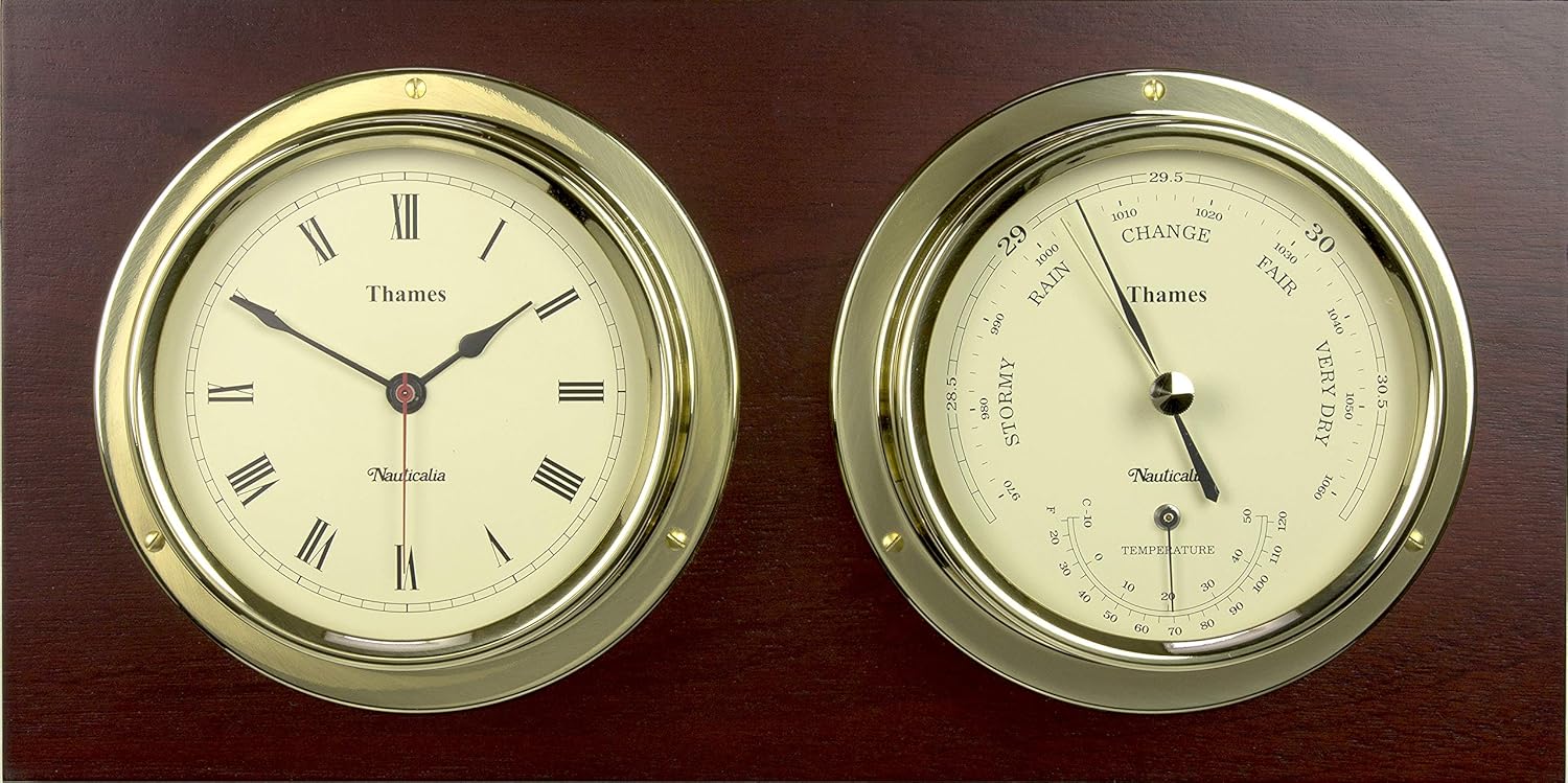 Amazon.com: Nauticalia Thames clock & barometer set (12x6")