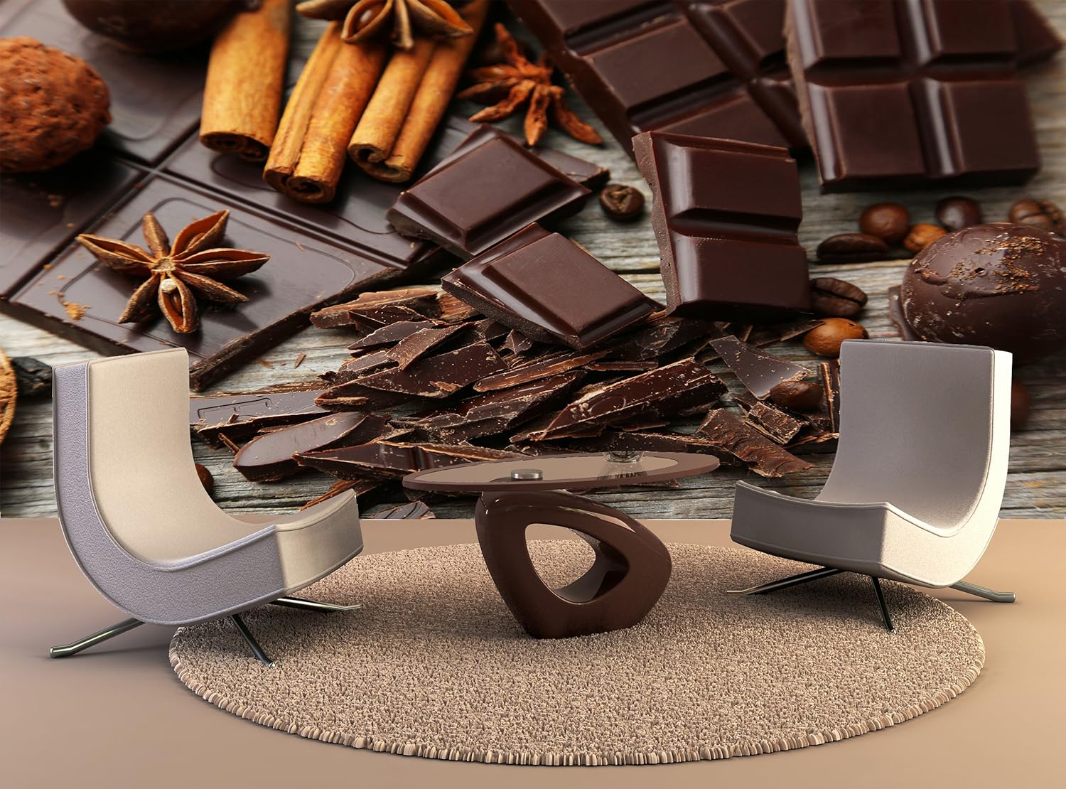 Amazon.com: Photo Wall Mural Dark Chocolate Bar Wall Art Decor Photo ...