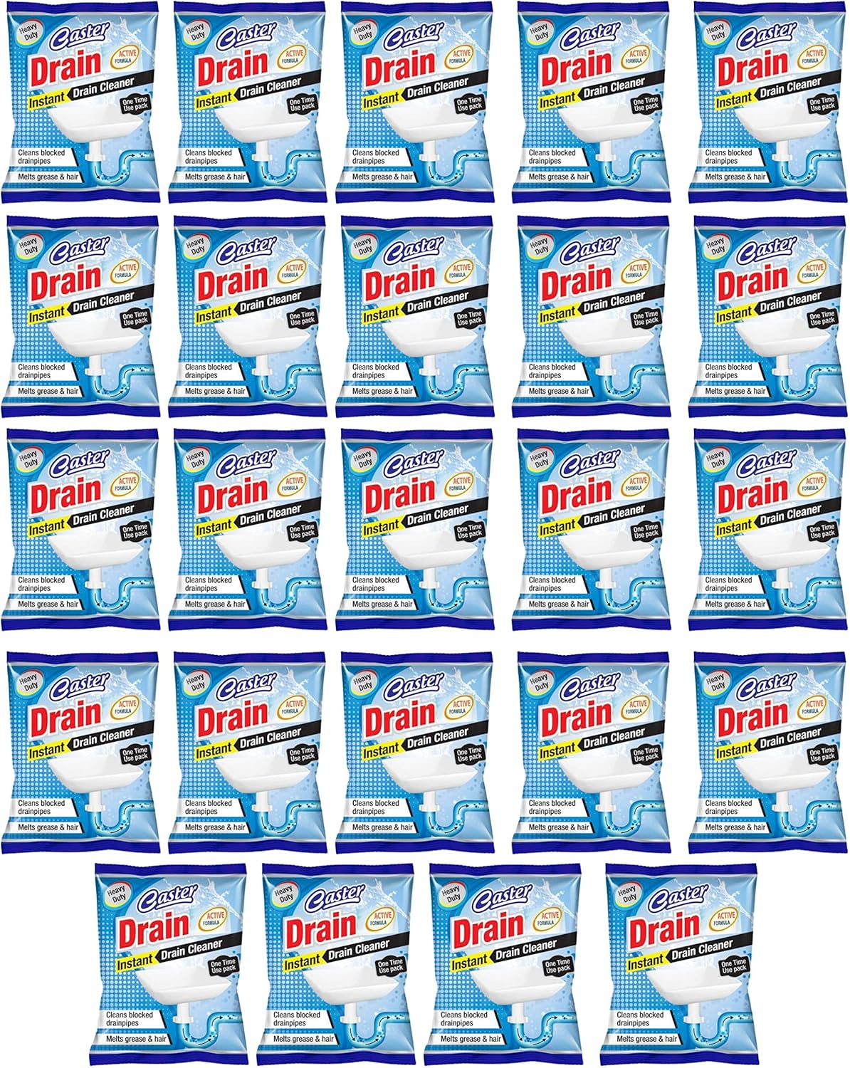 Caster-Instant Drainage Block Remover Drain Cleaner Drainer Powder ...