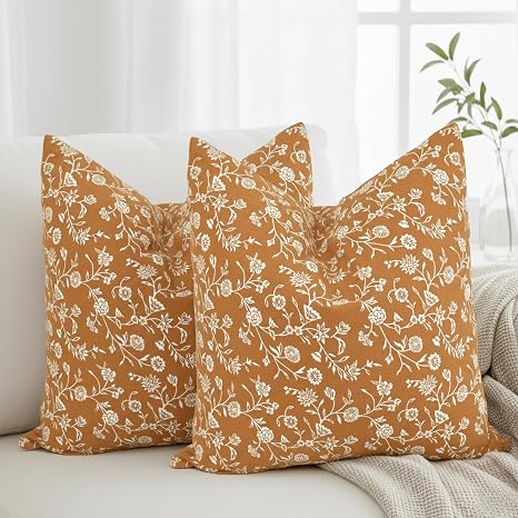 Amazon.com: Floral Pillow Covers Vintage Flower Cushion Covers Rustic ...