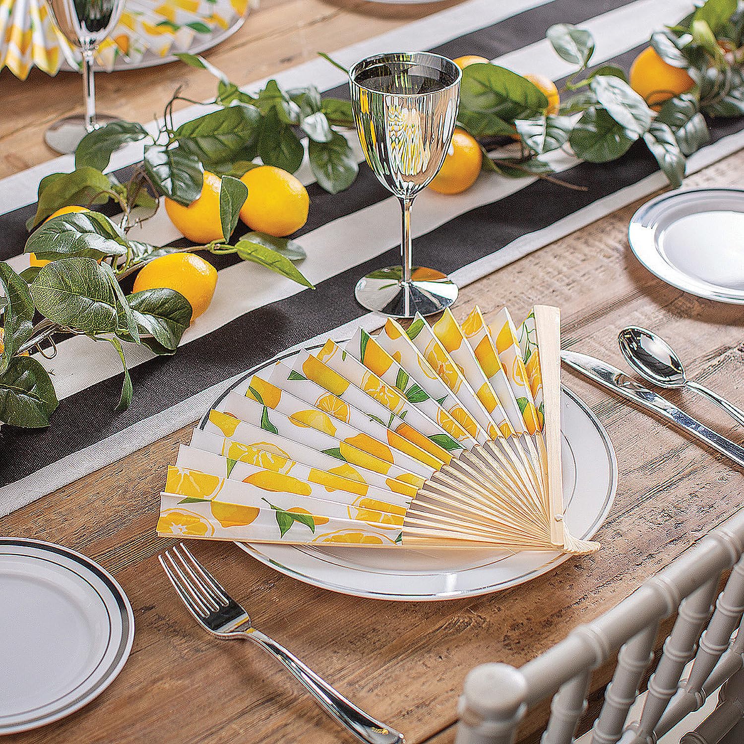 Amazon.com: Fun Express Bulk 48 Pieces Lemon Printed Folding Hand Fans ...