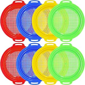 Amazon.com: OJYUDD 8 Pack Sand Sifter Sieves,Sand Sieve Beach Toy ...