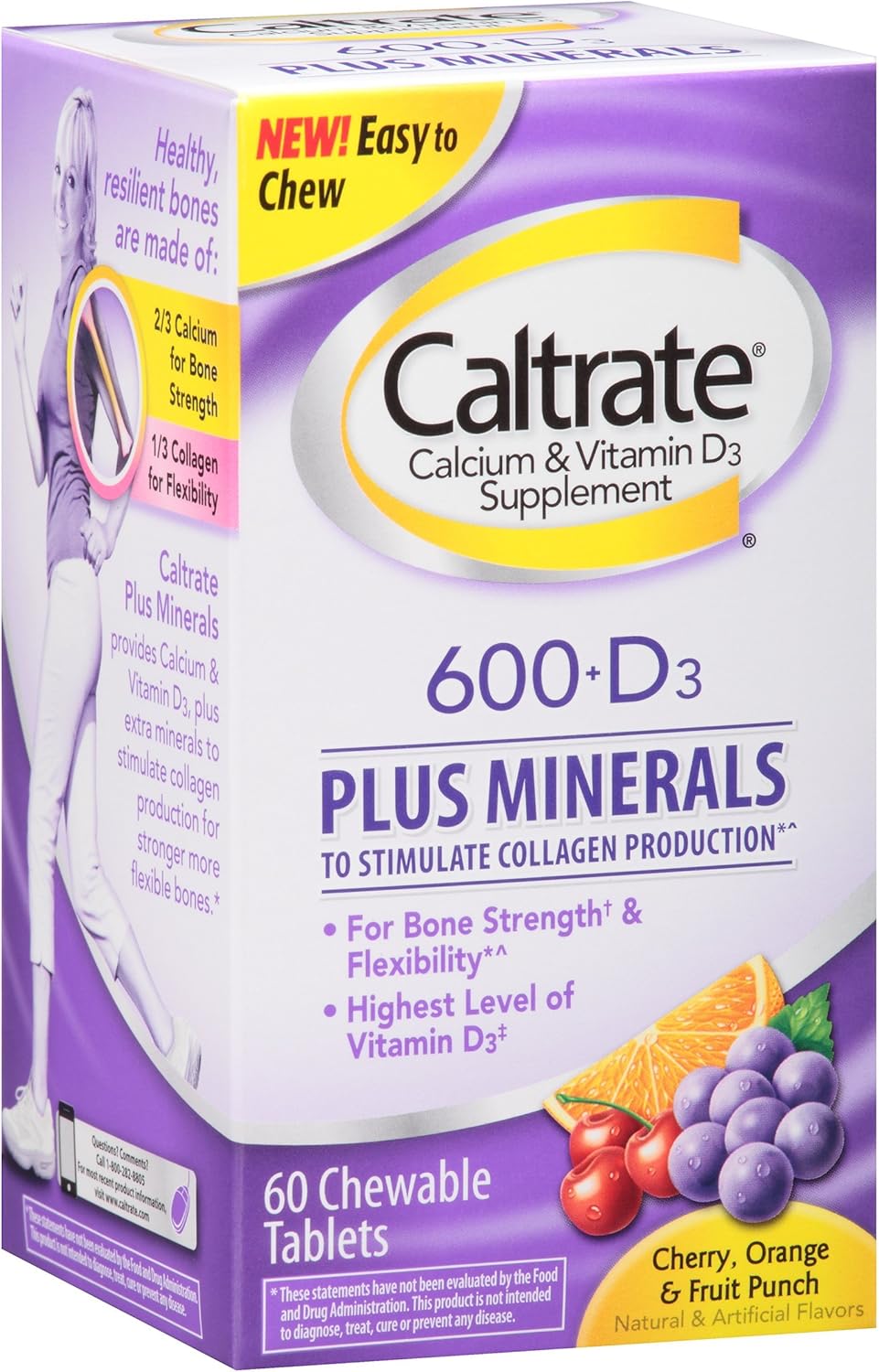 Amazon.com: Caltrate Calcium & Vitamin D3 Supplement 600+D3 Plus ...