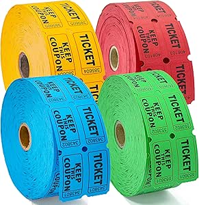 Amazon.com : Homrelaxy 4800 Double Raffle Tickets, 1200 Tickets Per ...