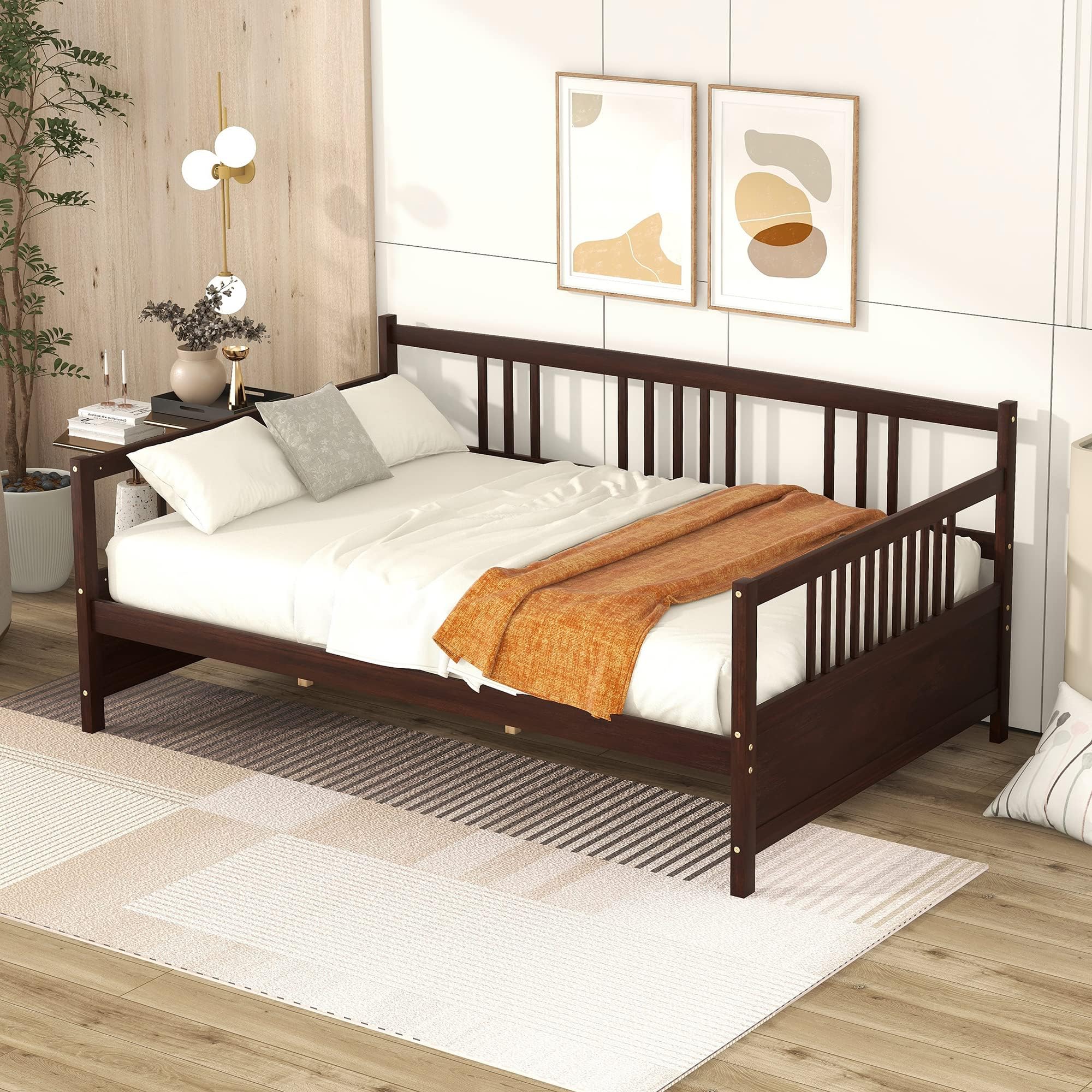 Amazon.com: Harper & Bright Designs Wooden Full Size Daybed Frame, Wood ...