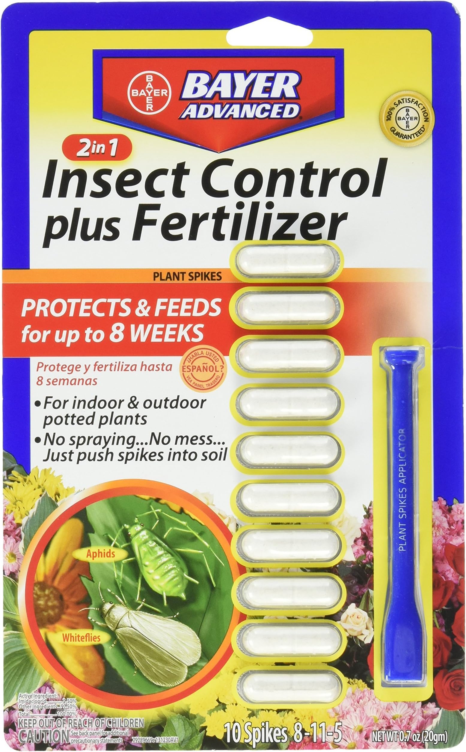 Amazon.com : 2-in-1 Insect Control Plus Fertilizer Plant Spike ...