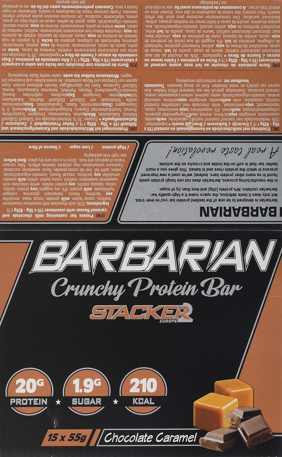 Stacker Barbarian Bar (15x55g) Chocolate Caramel, 15 Bars : Amazon.co ...