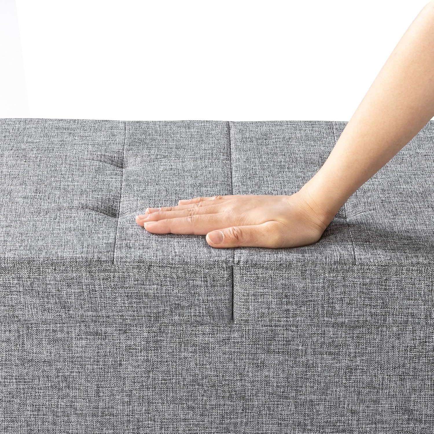 Amazon.com: Crown Comfort 30 Inch Smart Lift Top Button Tufted Fabric ...