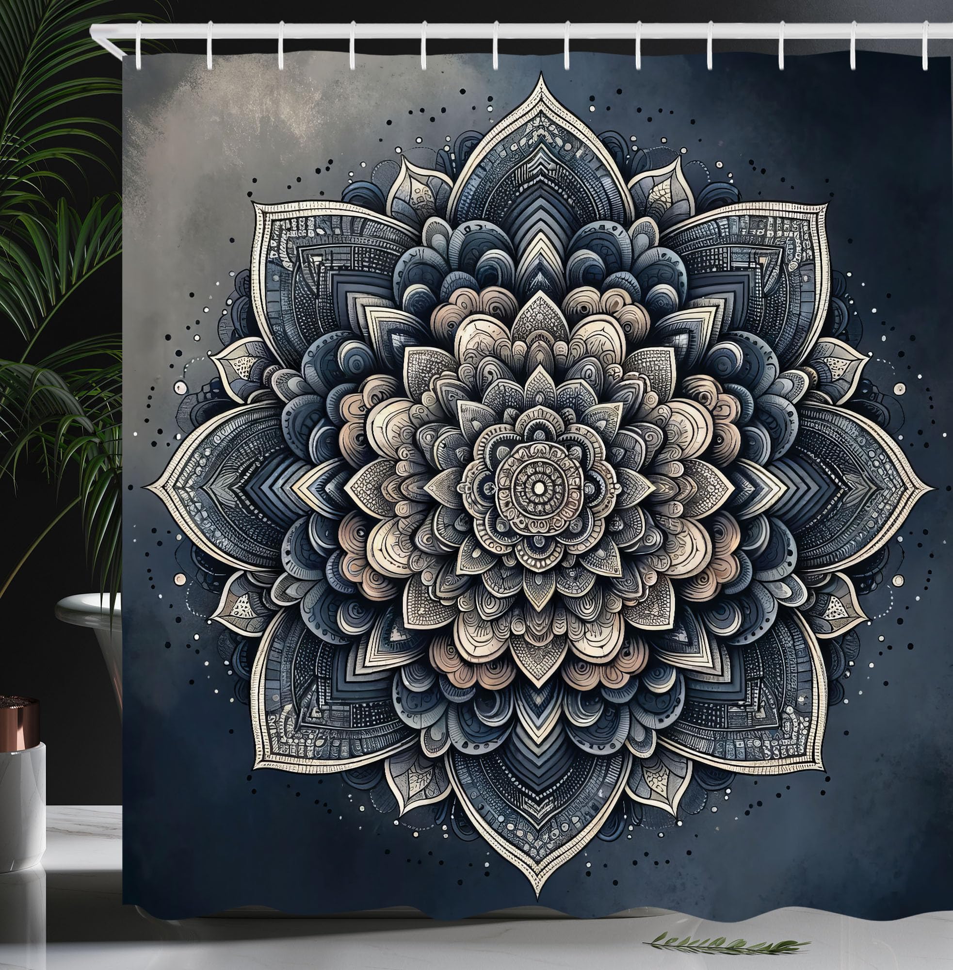 Amazon.com: Ambesonne Navy Blue Shower Curtain, Mysterious Victoria ...