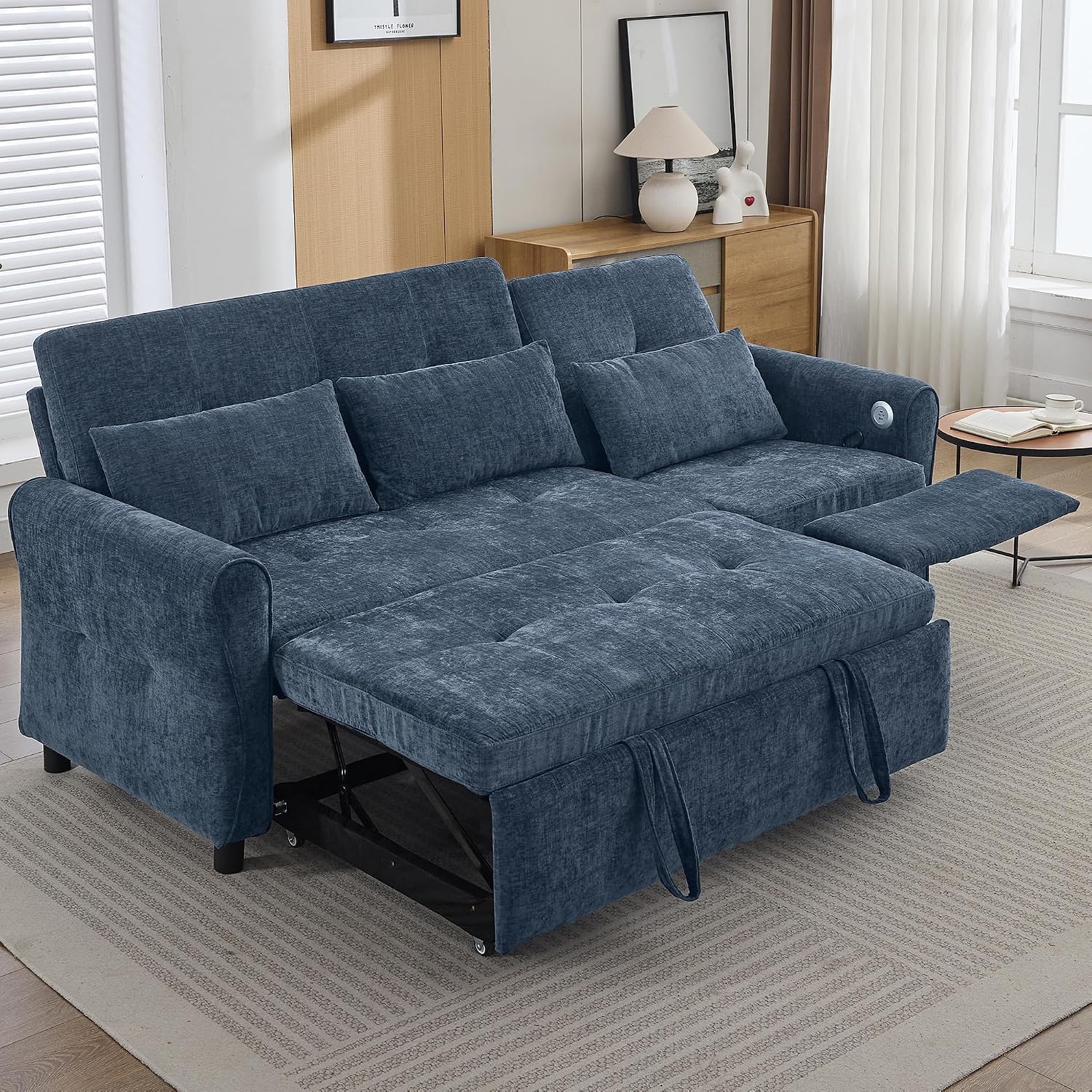 Amazon.com: Ball & Cast 2-in-1 Sleeper Sofa Bed,3 Seater Sectional Sofa ...