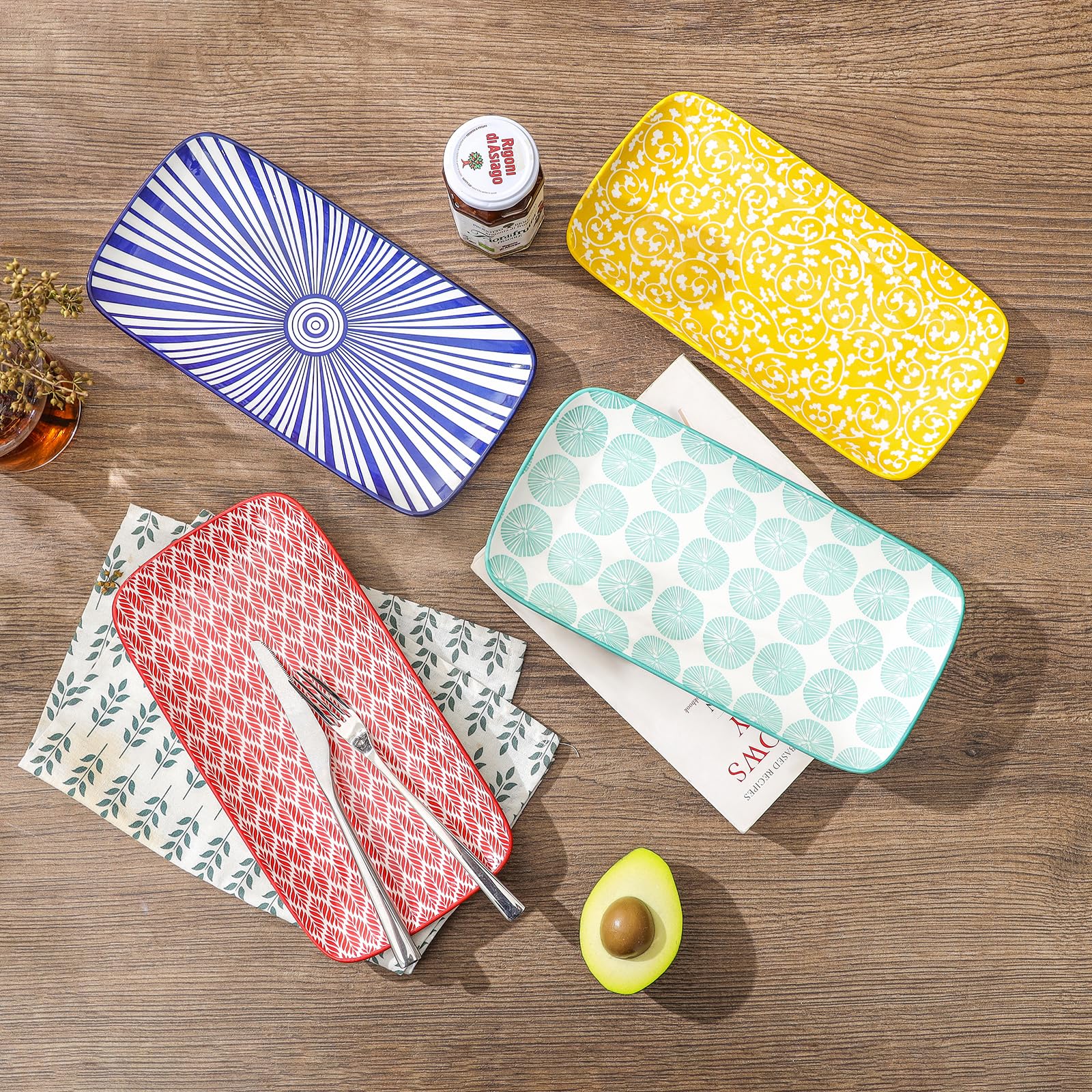 Snapklik.com : Ceramic Serving Platters, 14 Inch Serving Trays For ...