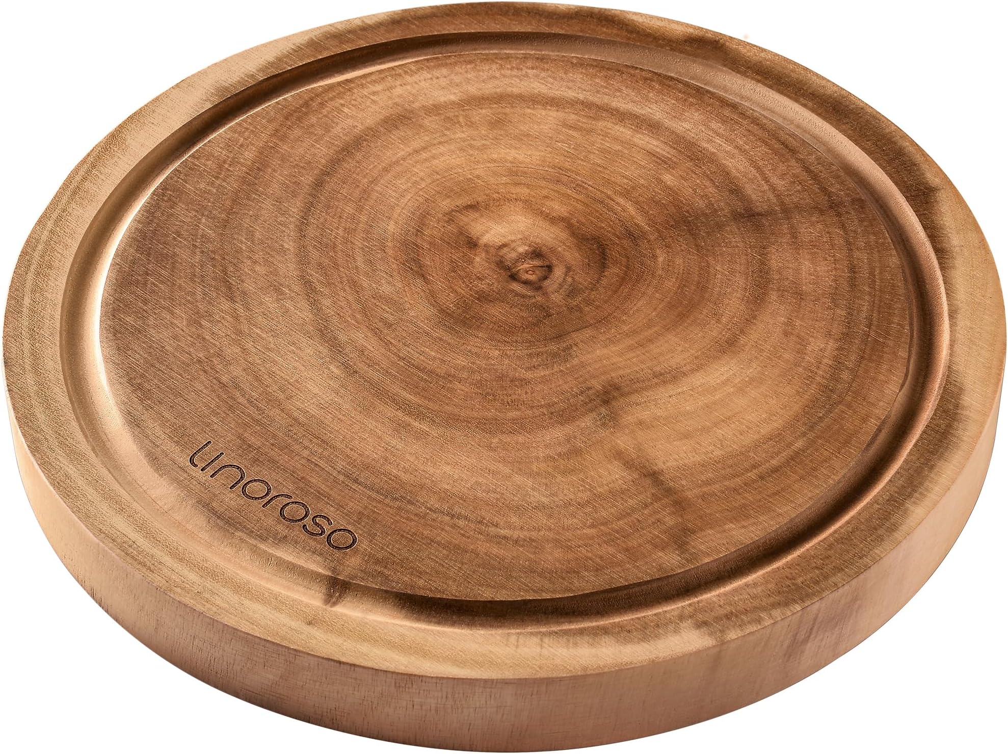 Amazon.com: NIRMAN Round Acacia Wood Cutting Board with Juice Groove ...