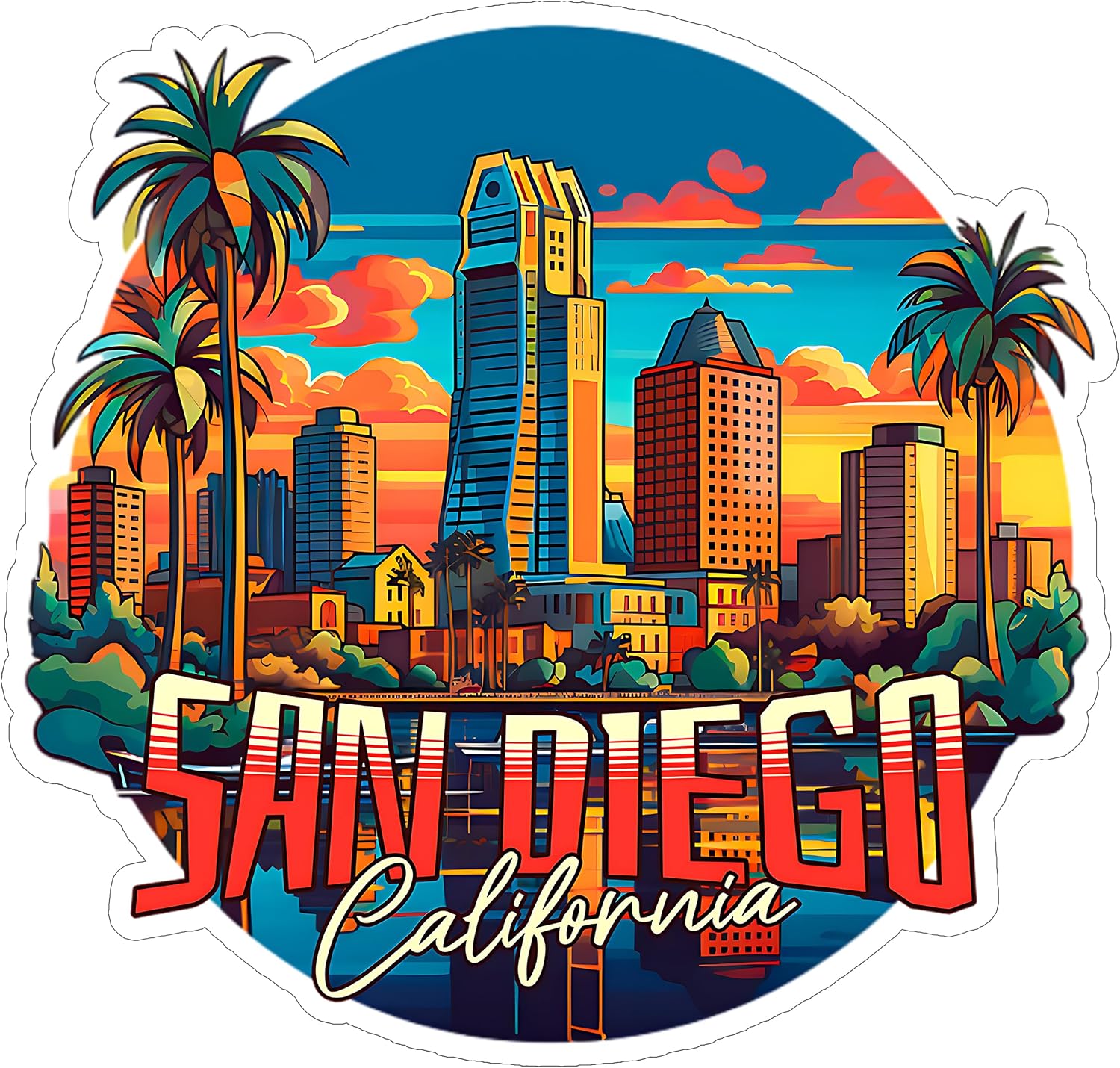 Amazon.com: San Diego California Sticker 4 Inch Travel Souvenir City ...