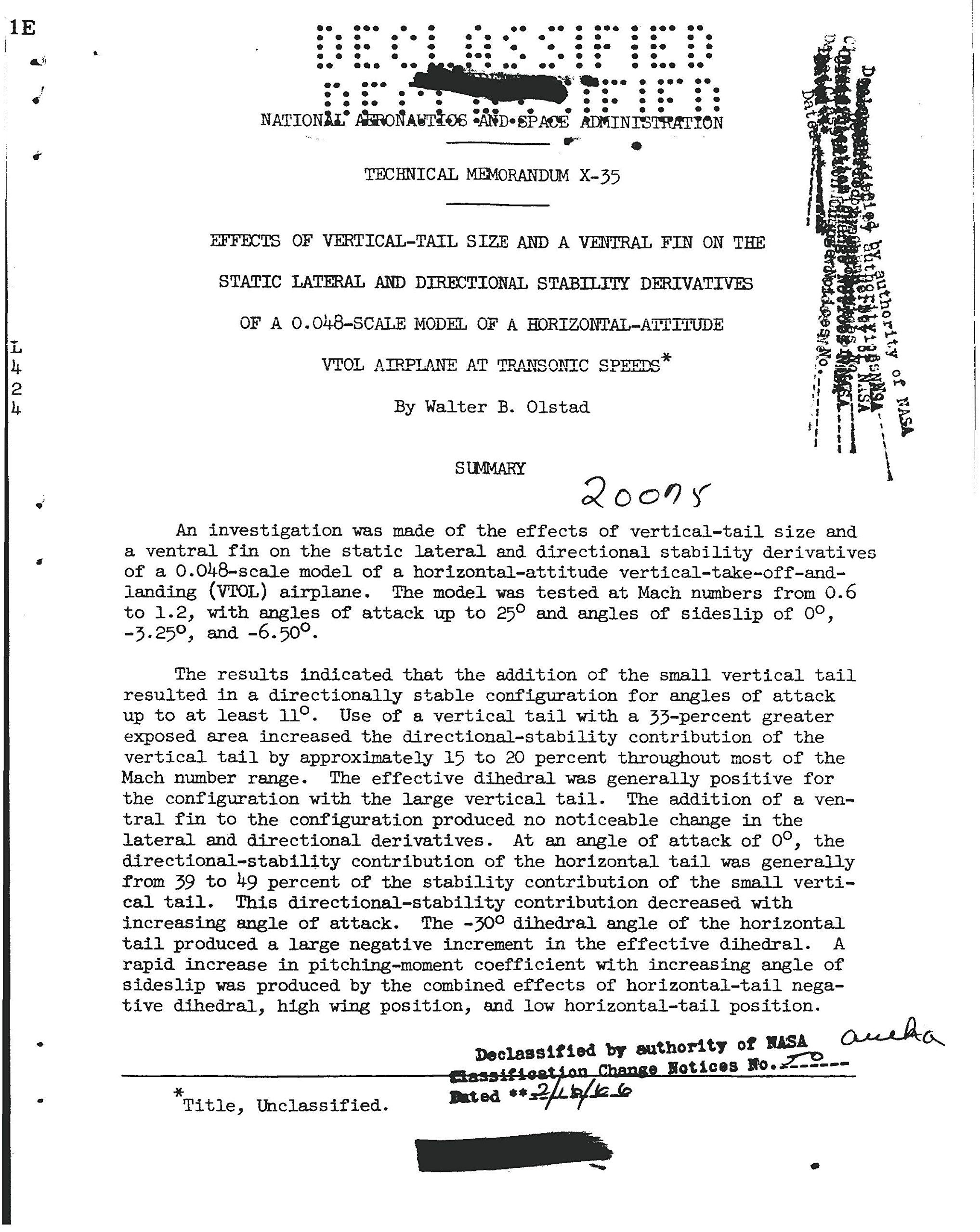 Buy Effects of vertical-tail size and a ventral fin on the static ...