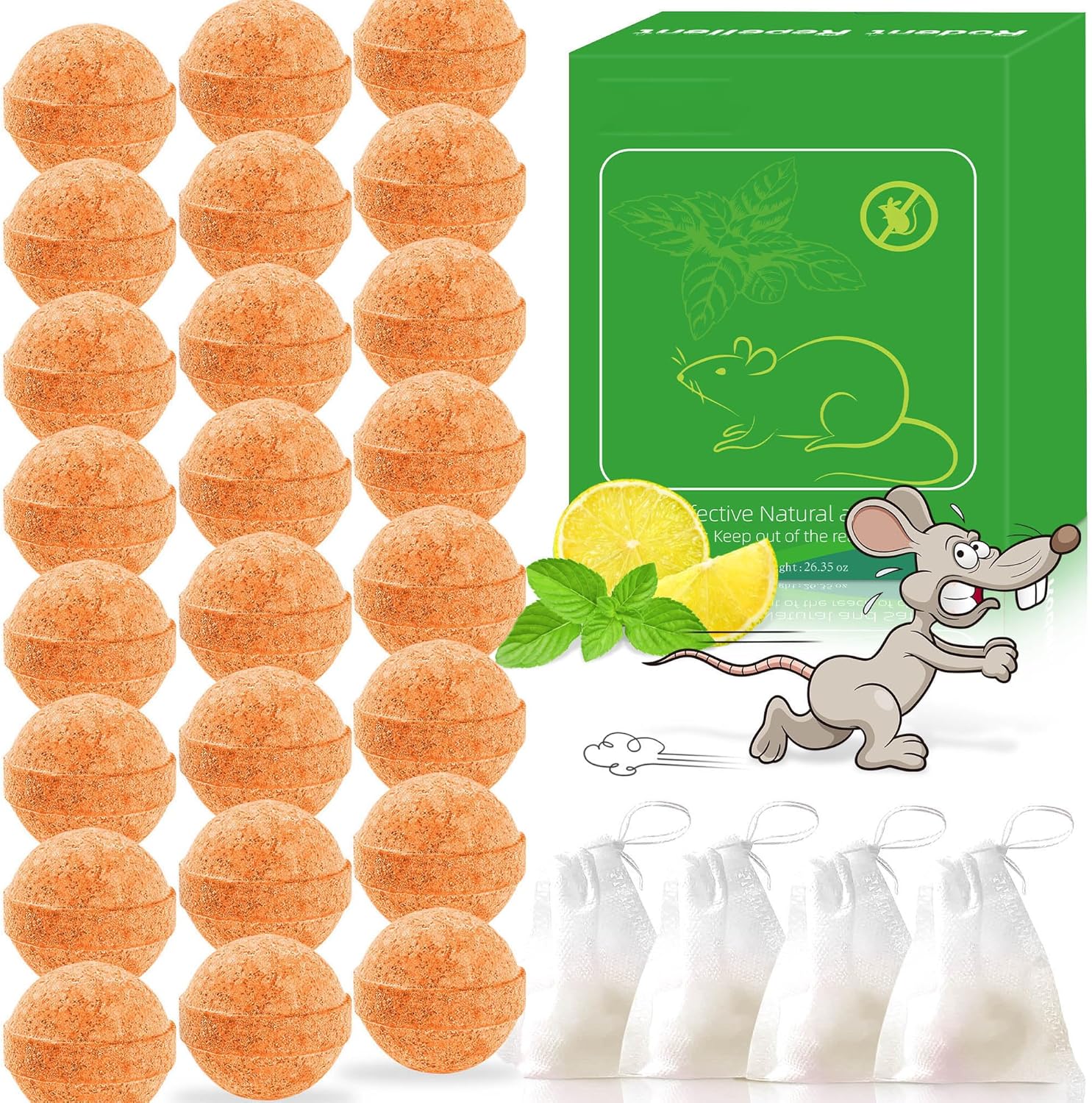 Amazon.com : 24 Pack Rodent Mice Repellent Balls - Natural Mouse ...