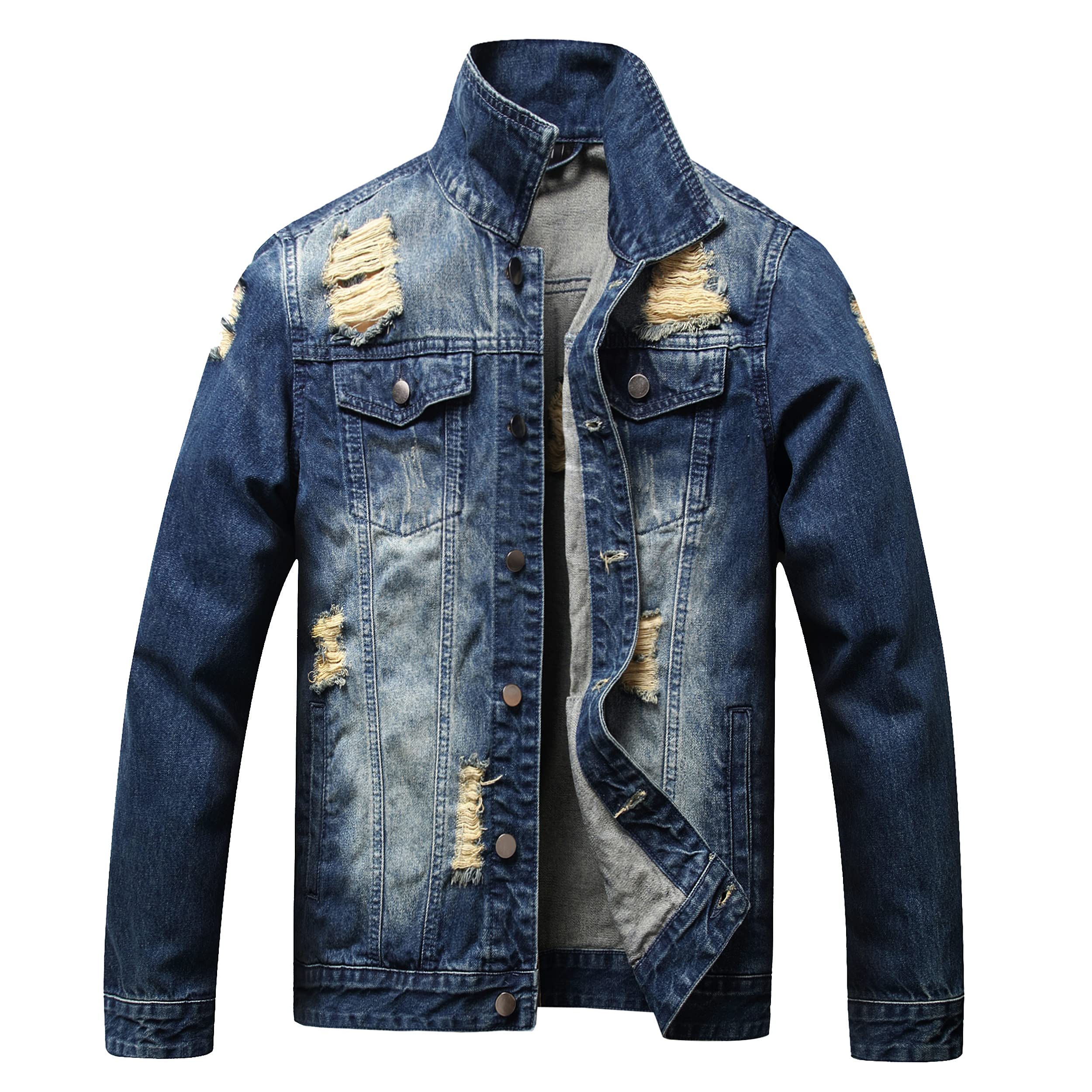 Jean Jacket for Men, Fashion Mens Denim Jacket Washed Classic Casual ...